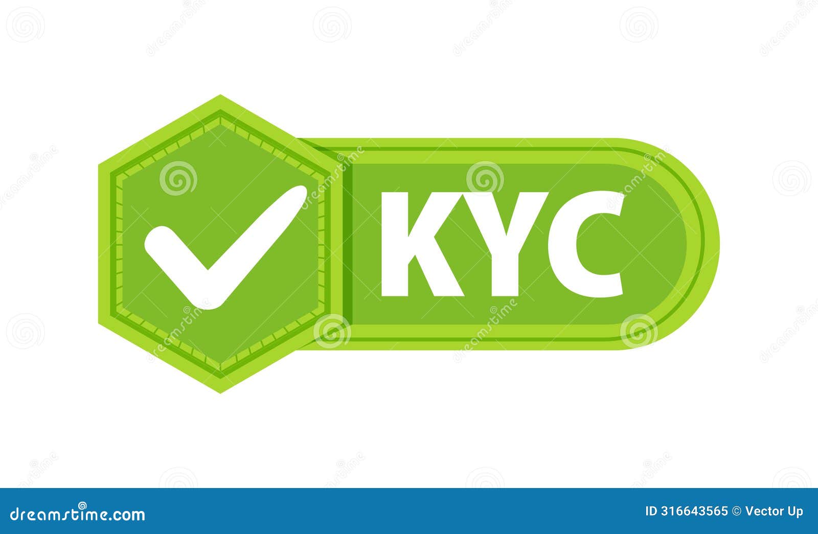 KYC Or Know Your Customer Badge With A Check Mark. Label Or Sticker ...