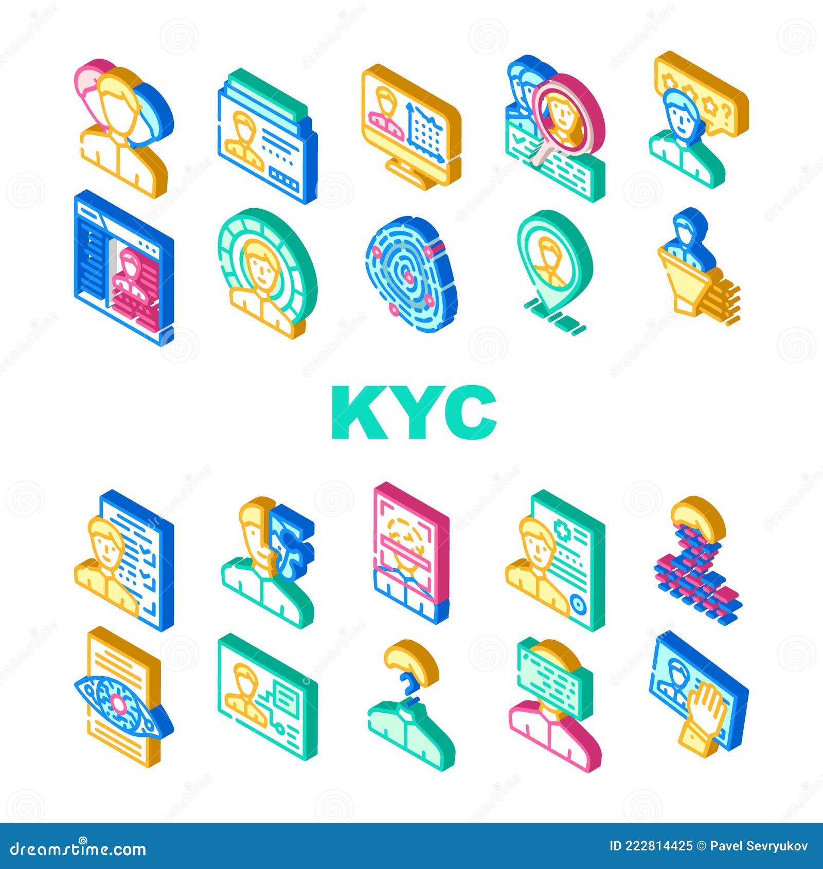 Kyc Know Your Customer Collection Icons Set Vector Stock Vector ...