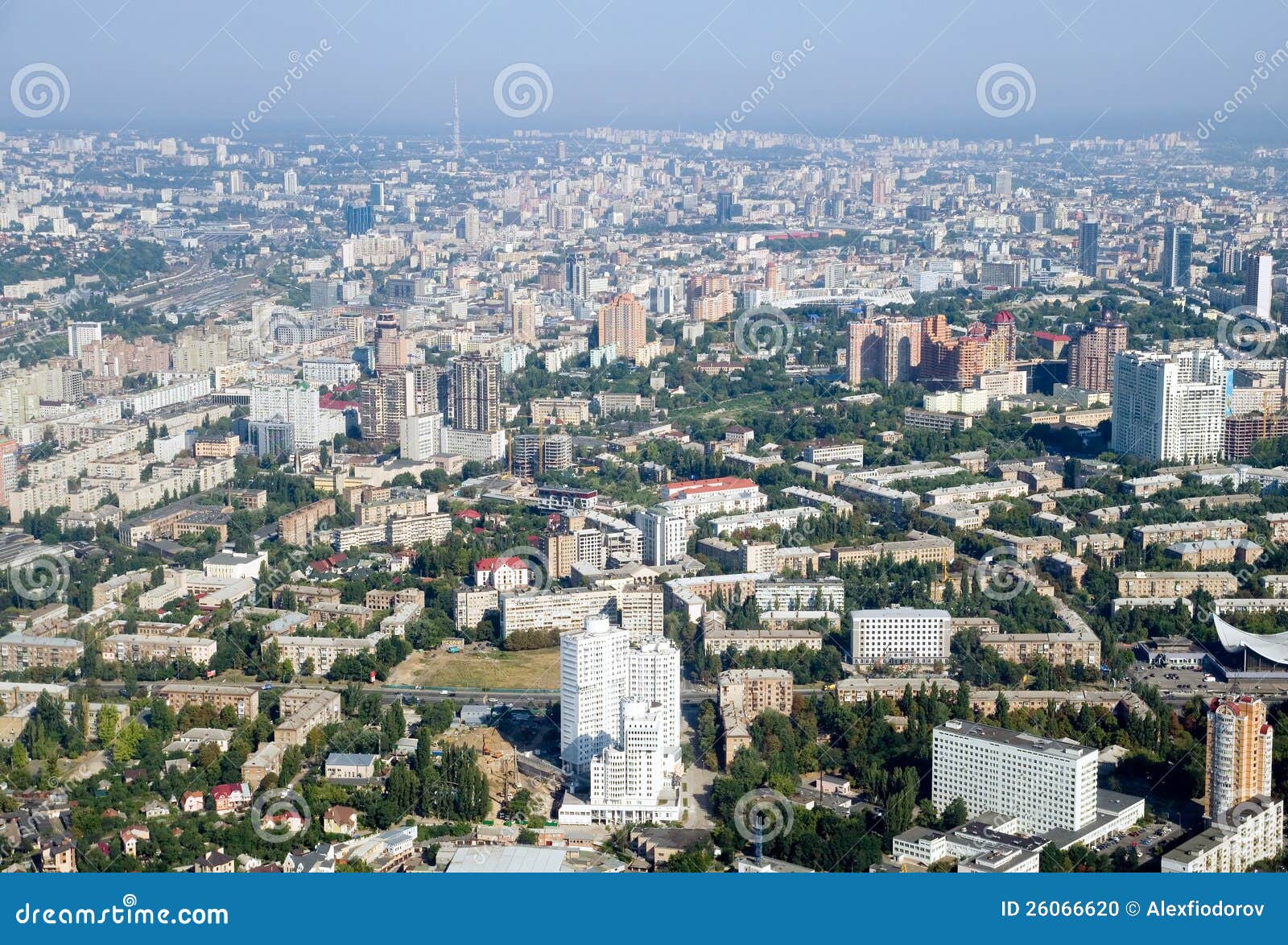 Kyiv city - aerial view. stock photo. Image of house - 26066620