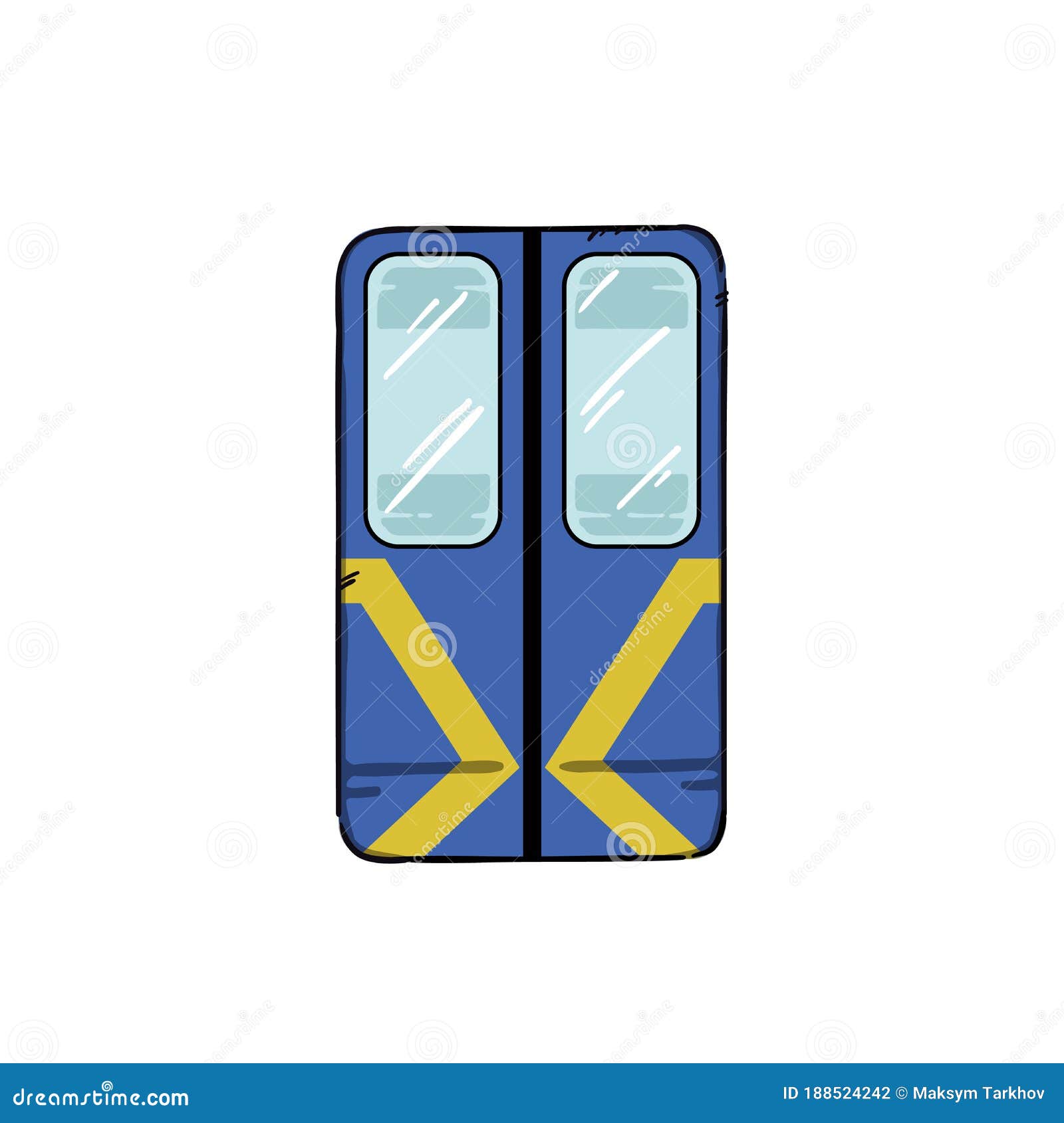 Kyiv Metro Train Doors Vector Illustration Isolated on White Background ...