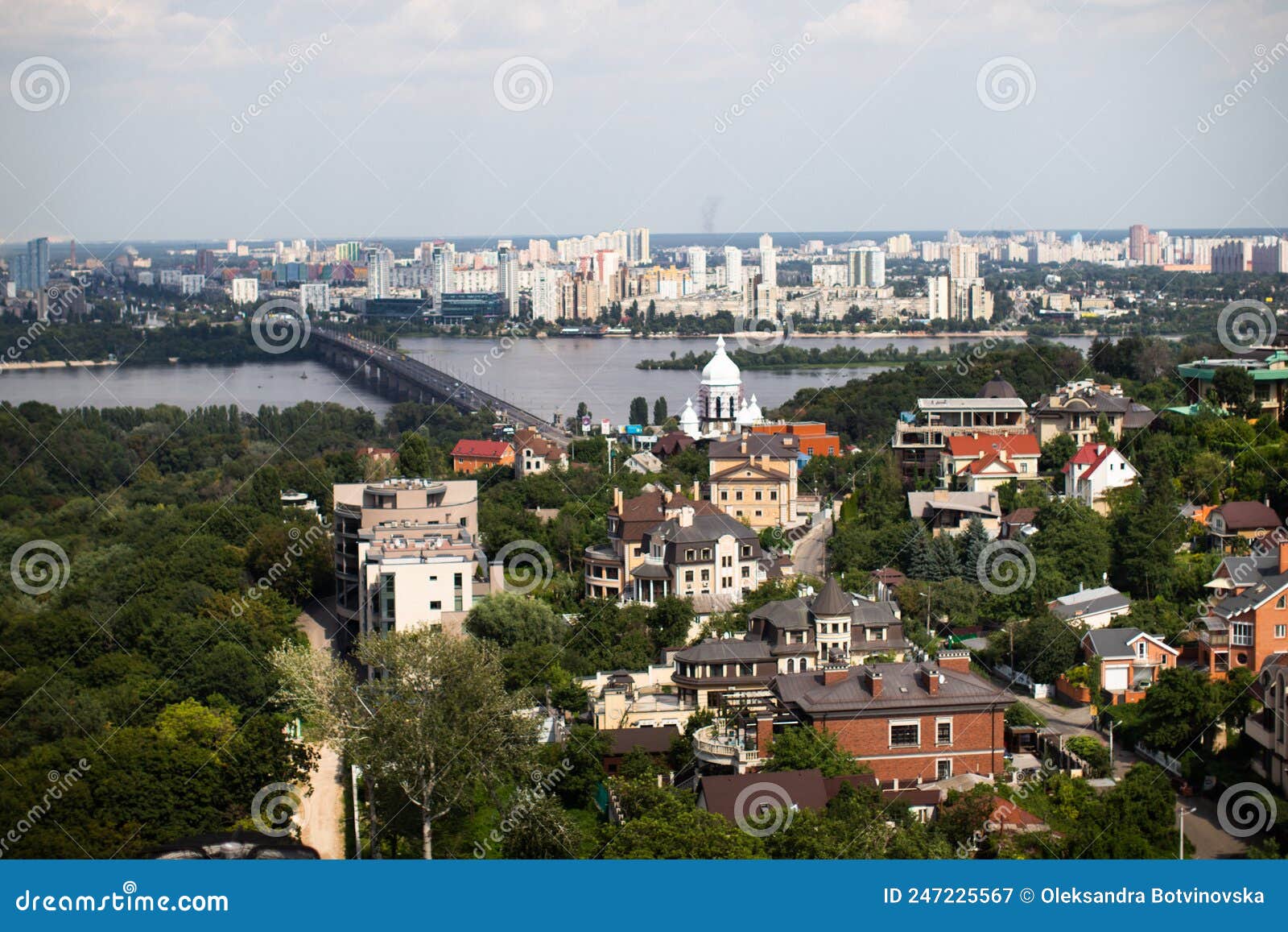 Kyiv Rooftop View Panorama with Urban Architectures Stock Image - Image ...