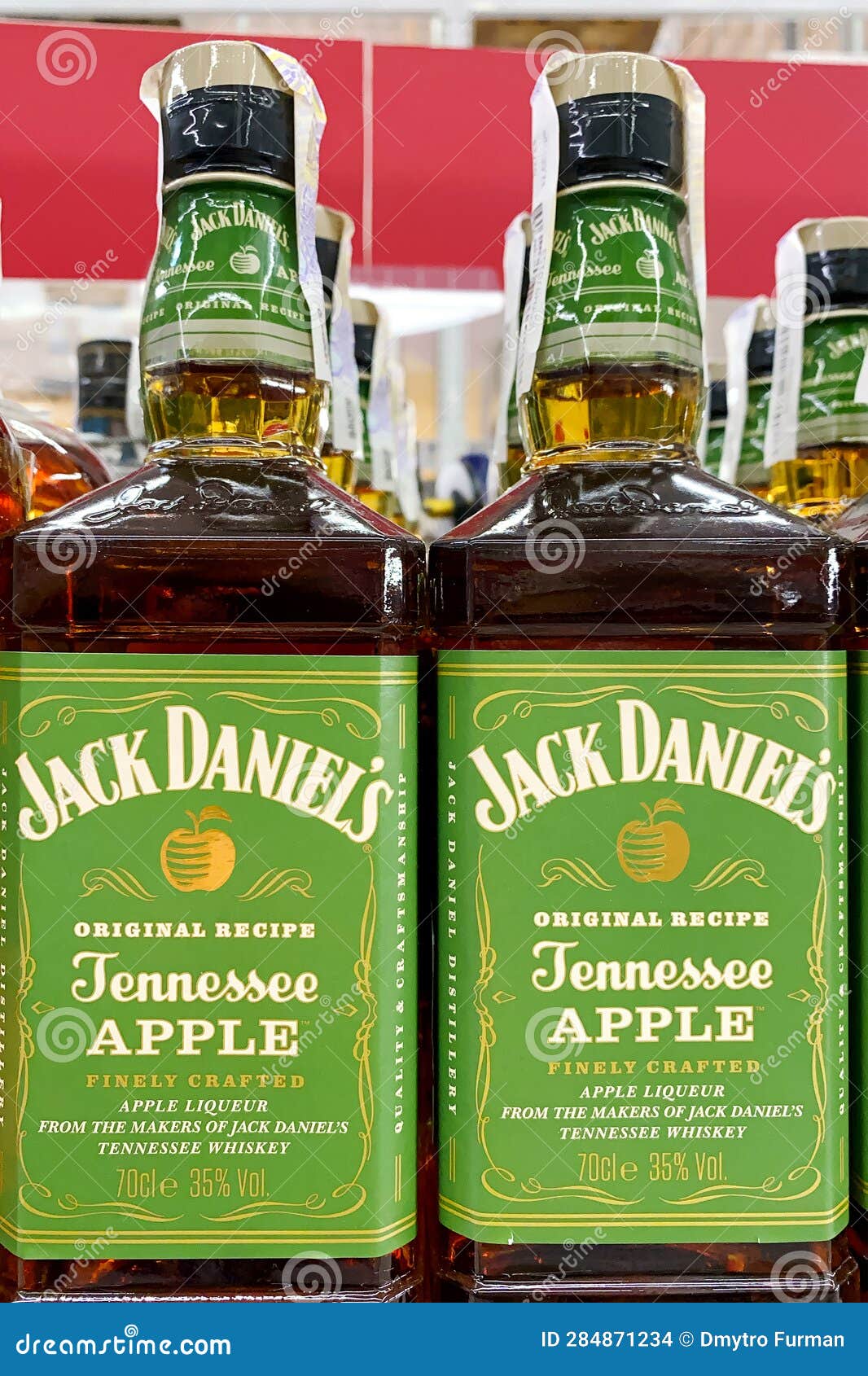 Kyiv, Ukraine, 11 July, 2023: - Bottles of Jack Daniel S Tennesse Apple ... Kyiv, Ukraine, 11 July, 2023: - Bottles of Jack Daniel S Tennesse Apple ...