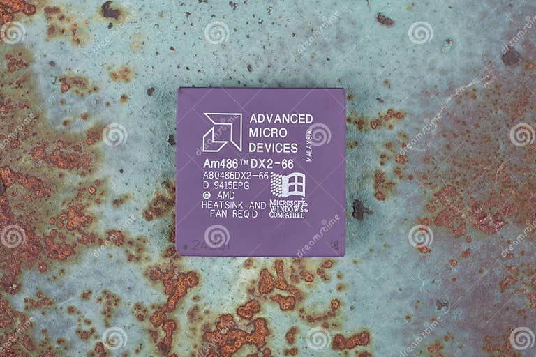 KYIV, UKRAINE - April 22, 2020. AMD 486DX2-66 Processor Editorial ...
