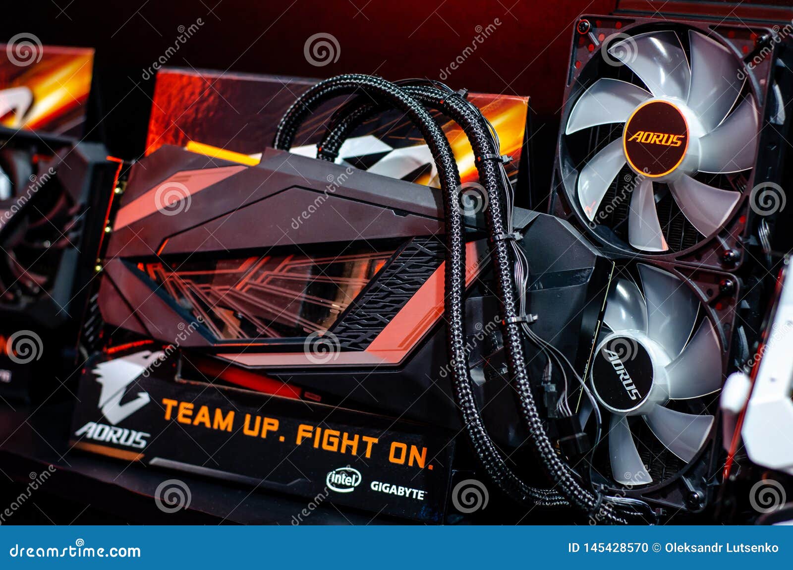 Kyiv, Ukraine - April 12, 2019: Gigabyte AORUS Graphics Cards Editorial ...