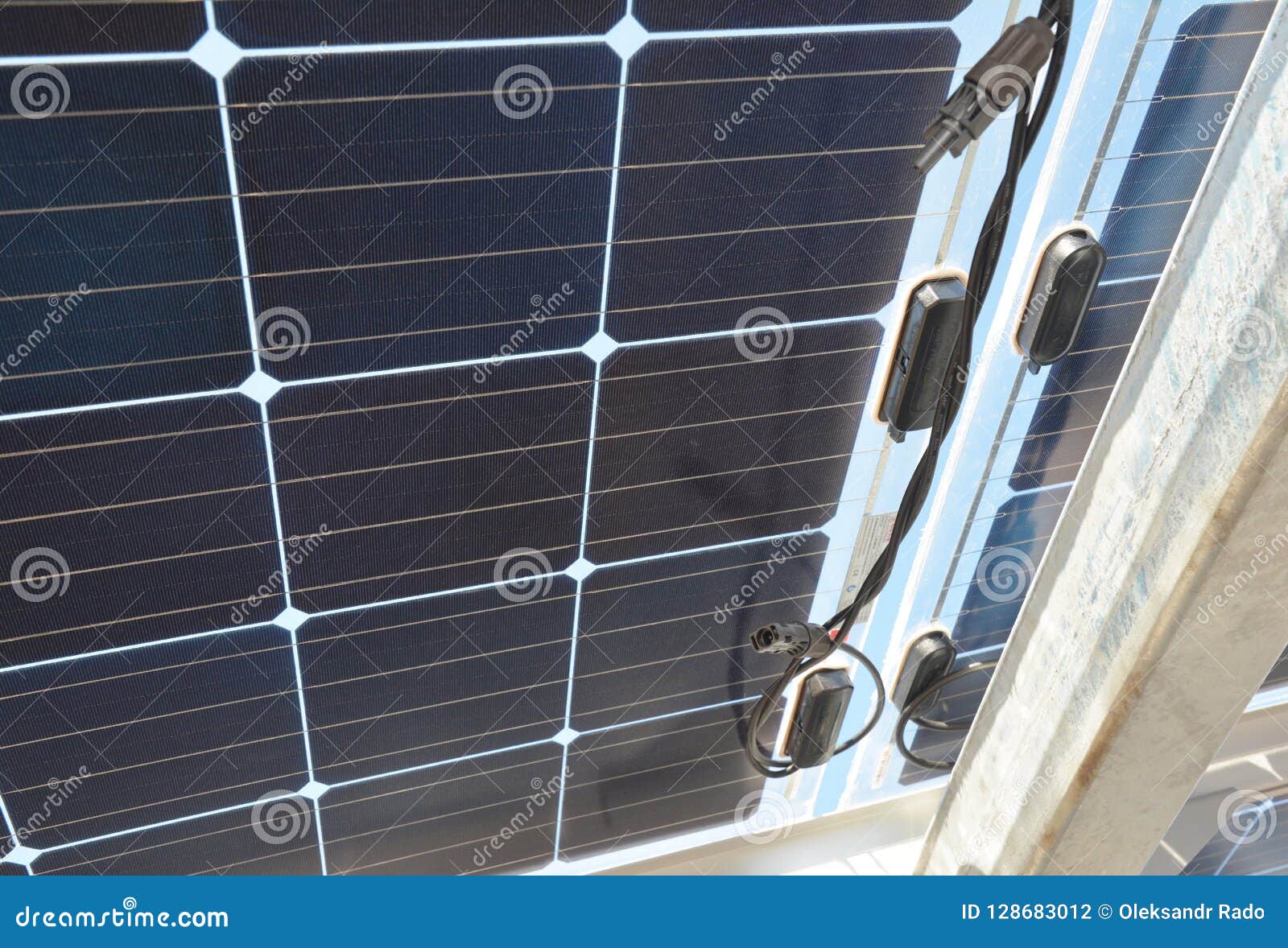 2018: Solar Panel Back Side Connection. Stock Photo - Image of power ...