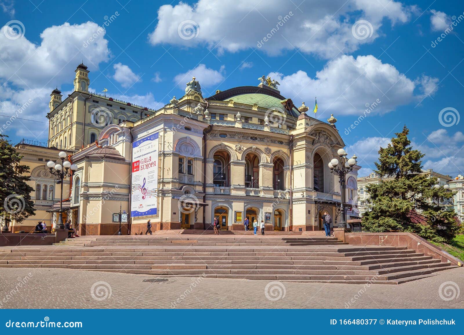 KYIV, UKRAINE - April 26th, 2019: Building of National Opera of Ukraine ...