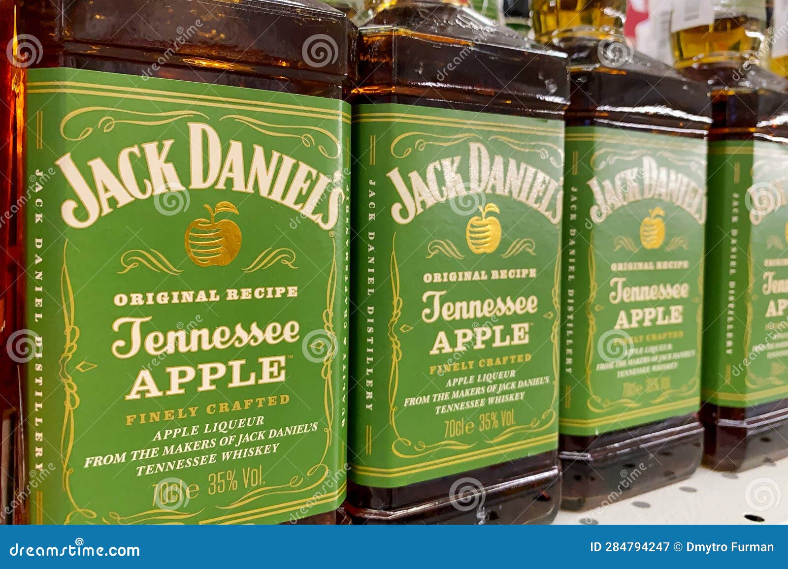 Kyiv, Ukraine, 11 July, 2023: - Bottles of Jack Daniel S Tennesse Apple ... Kyiv, Ukraine, 11 July, 2023: - Bottles of Jack Daniel S Tennesse Apple ...