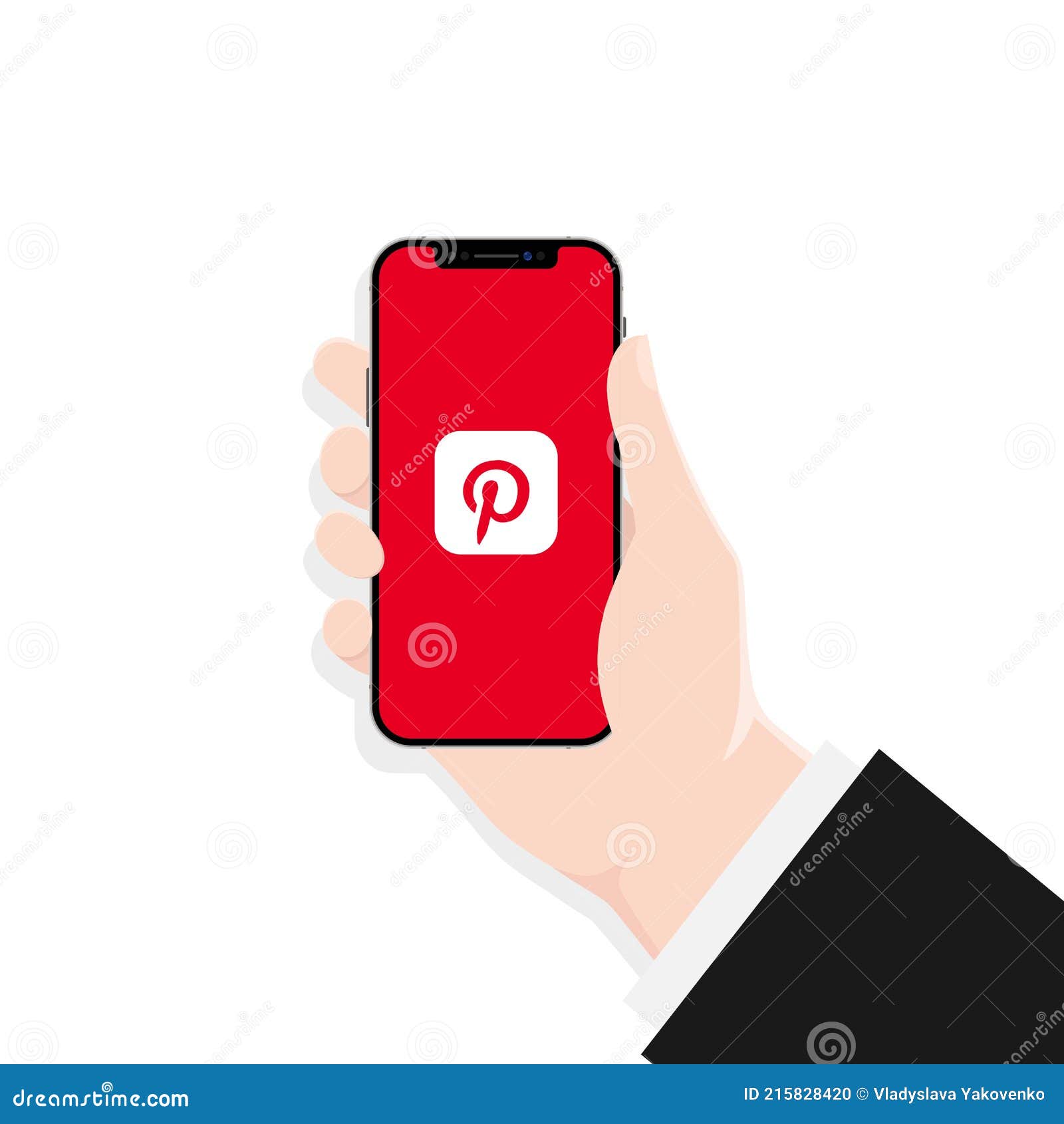 Kyiv, Ukraine - March 30, 2021: Pinterest App on the Iphone Screen. UI ...