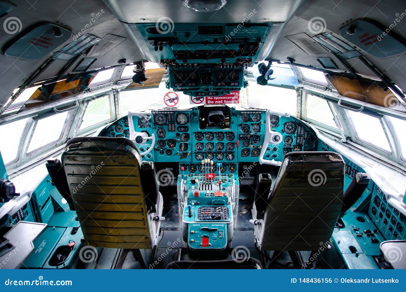 Aircraft Dashboard. Analog Panel Of Instructional Aircraft Showing ...