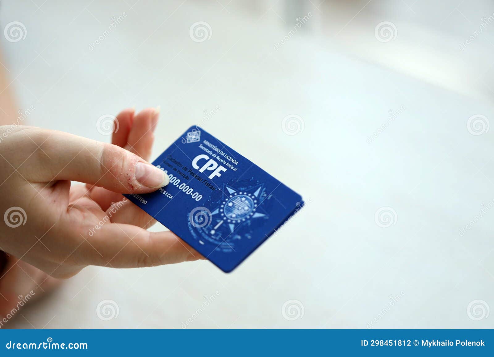 KYIV, UKRAINE - OCTOBER 31, 2023 Blue CPF Card Document Template. the ...