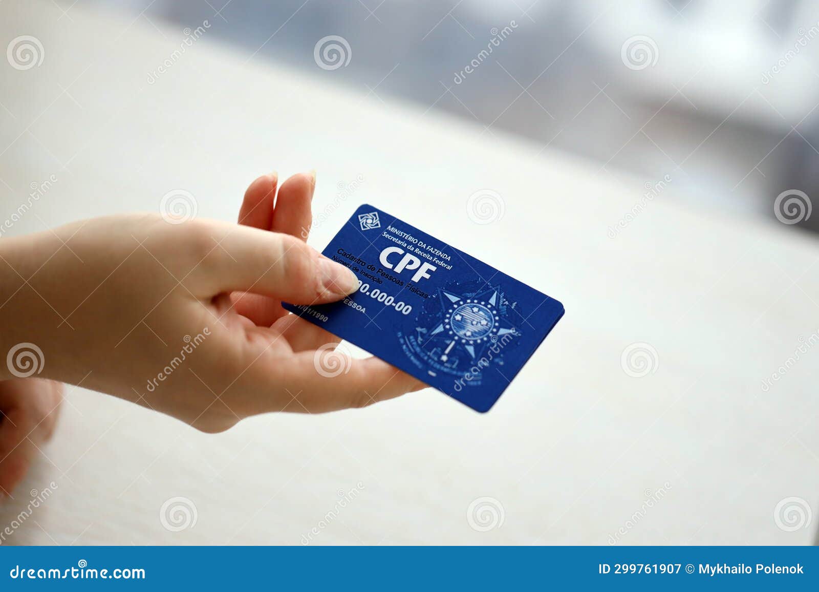 KYIV, UKRAINE - OCTOBER 31, 2023 Blue CPF Card Document Template. the ...