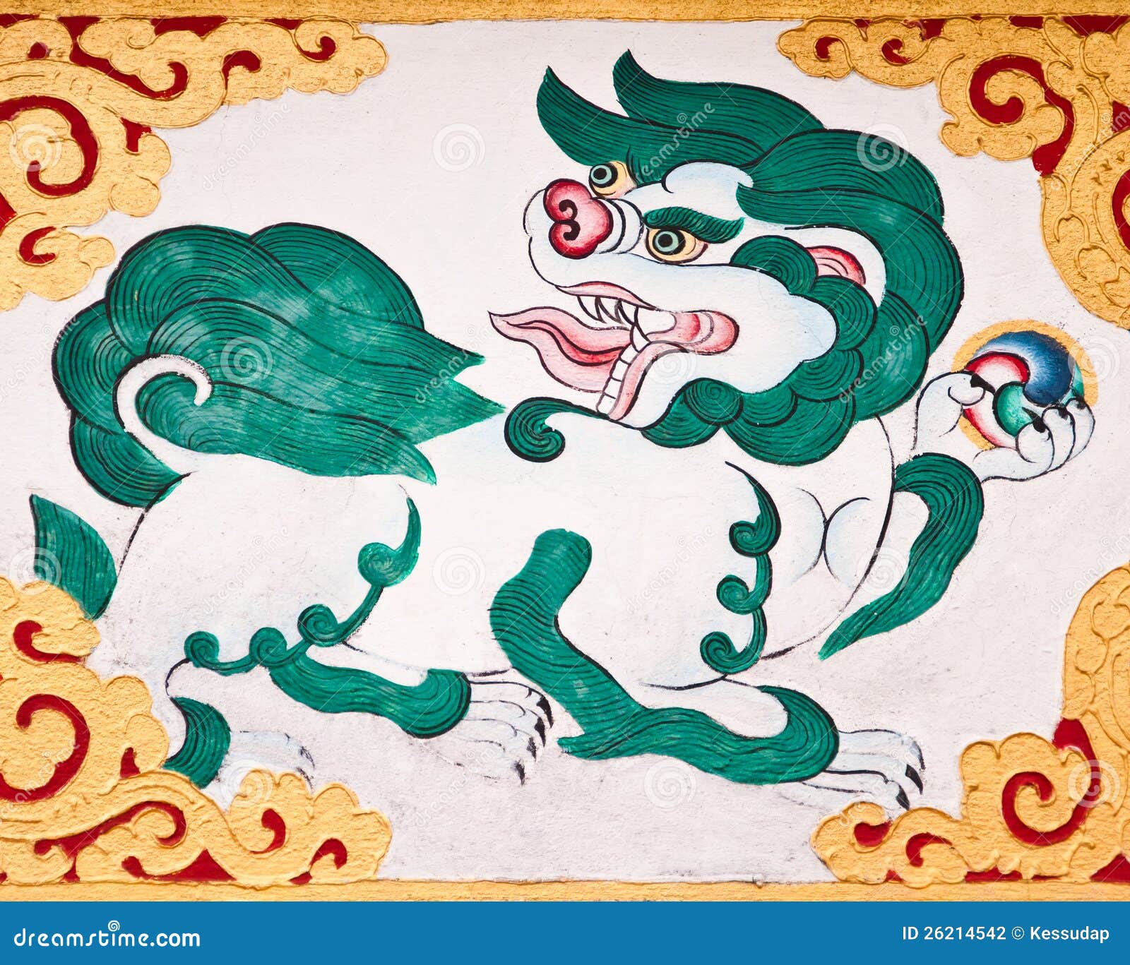 Kylin Painting at Phelri Nyingmapa Monastery Stock Photo - Image of ...