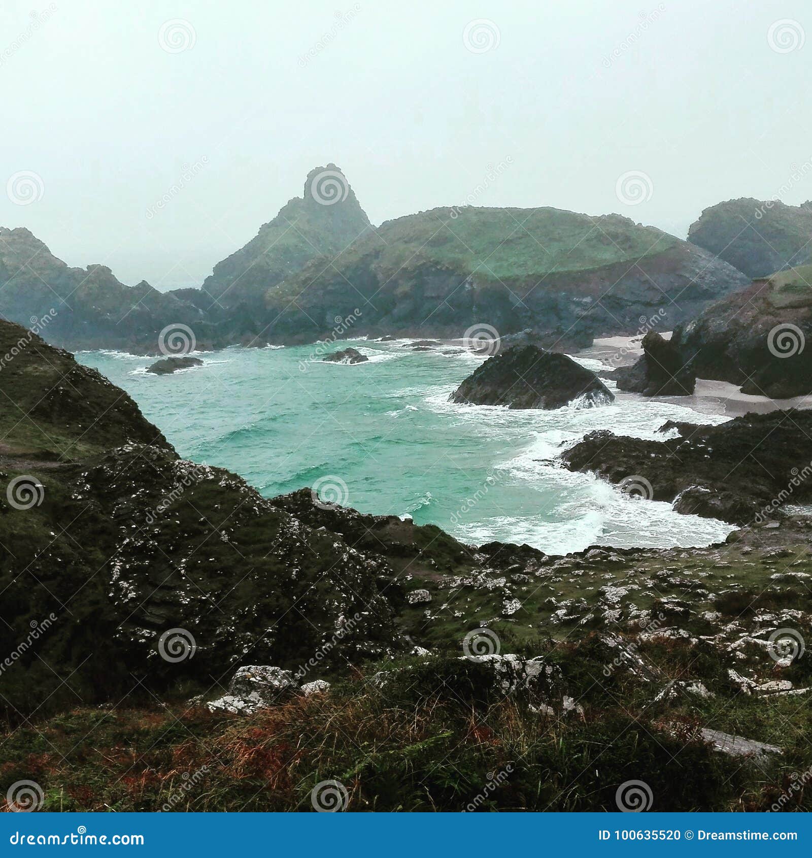 Kynance Cove stock photo. Image of kynance, cornwall - 100635520