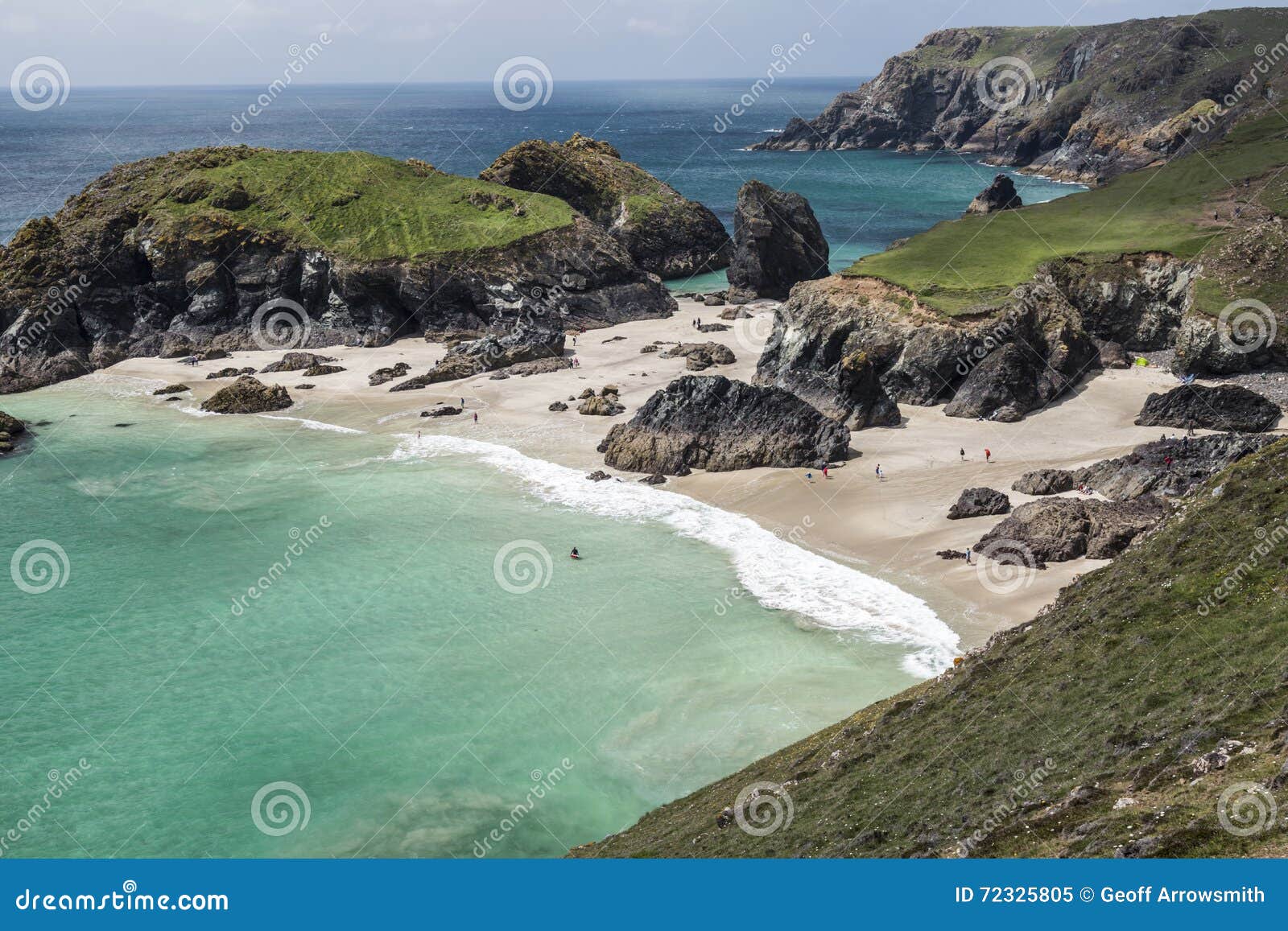 Kynance Cove on the Lizard in Cornwall in England Stock Image - Image ...
