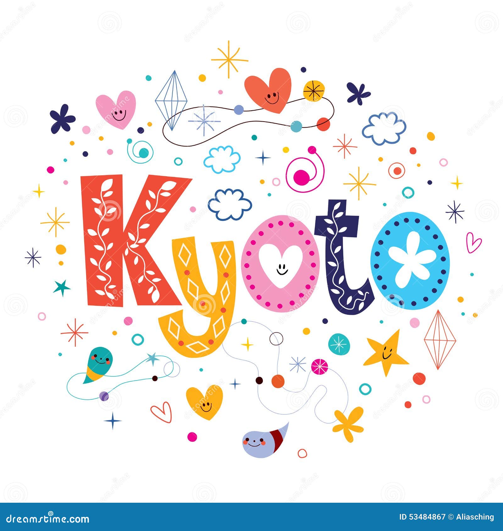 Kyoto stock vector. Illustration of retro, banner, advertising - 53484867