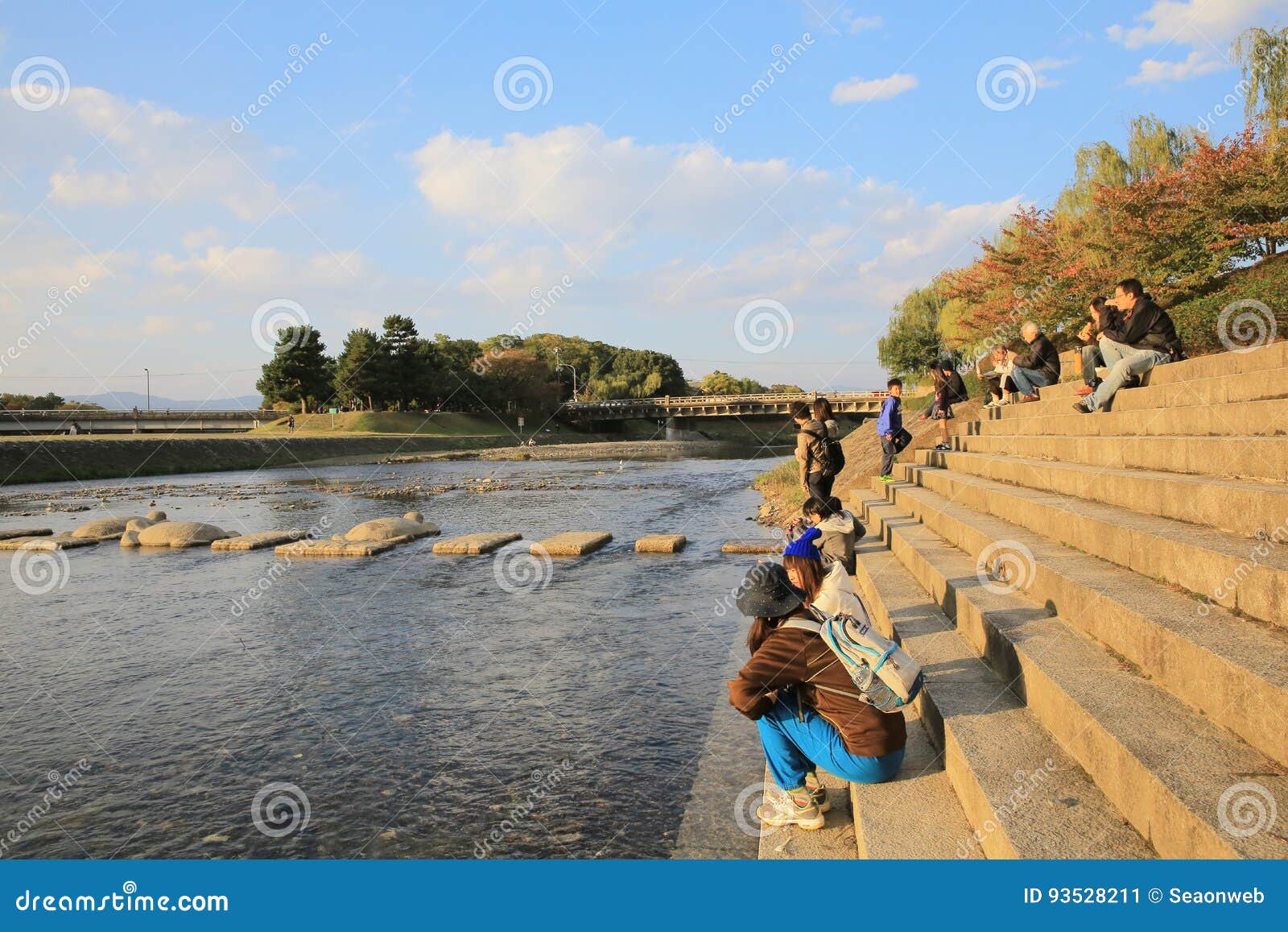 Kyoto, Japan Kamo River in Fall Seaon Editorial Photo - Image of flow ...