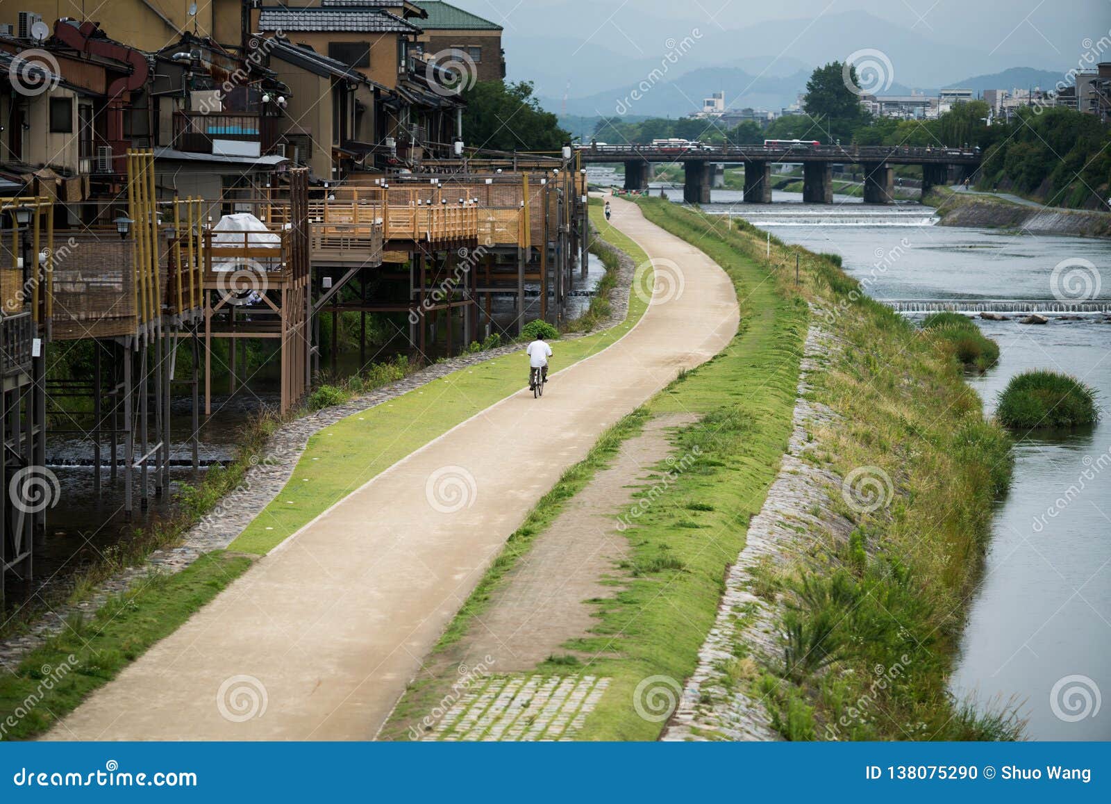 Kyoto kamogawa editorial image. Image of grass, bank - 138075290