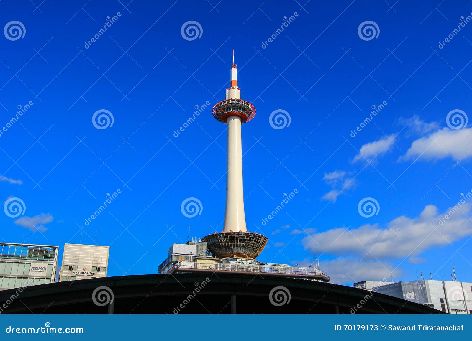 Kyoto Tower with Clear Blue Sky Background Editorial Stock Photo ...
