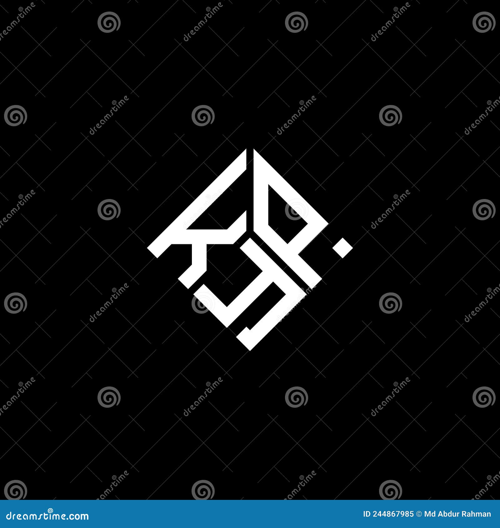 KYP Letter Logo Design on Black Background. KYP Creative Initials ...