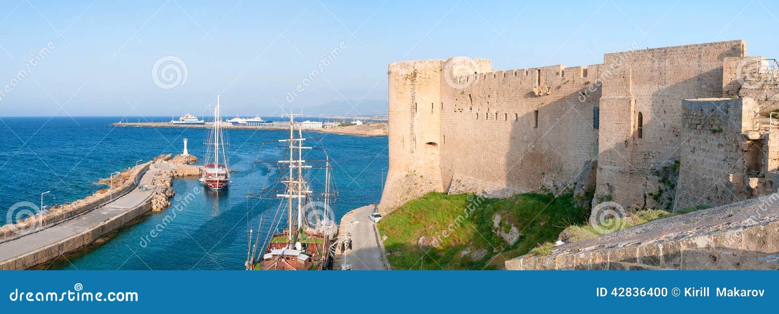 Kyrenia Harbour and Medieval Castle, Cyprus Stock Photo - Image of ...