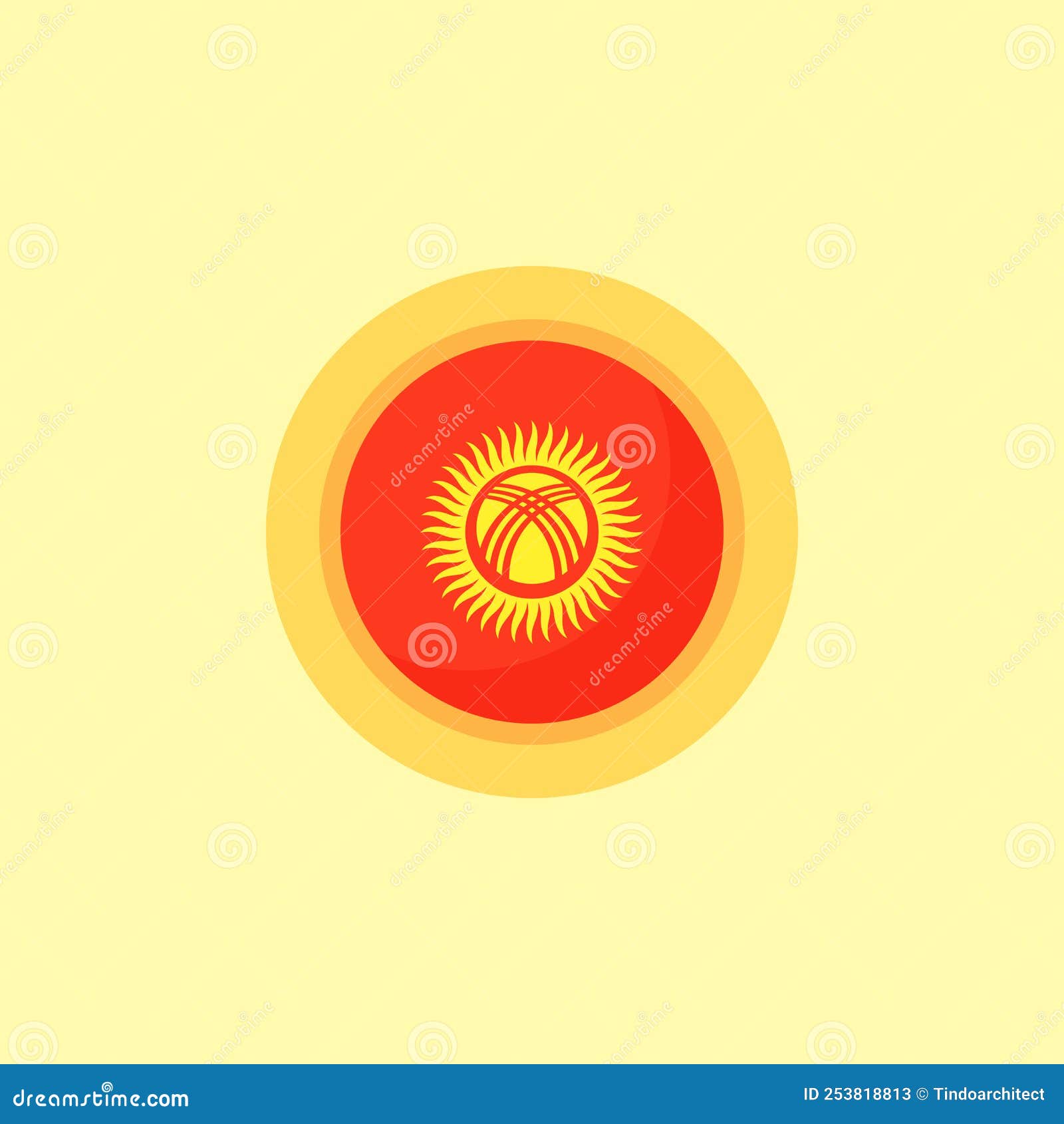 Kyrgyzstan - Circular Flag stock vector. Illustration of design - 253818813