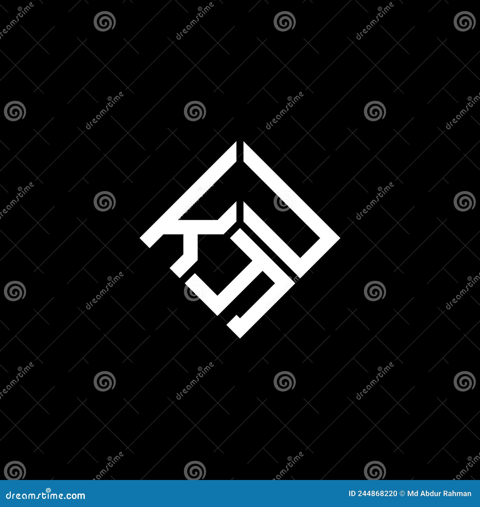 KYU Letter Logo Design on Black Background. KYU Creative Initials ...