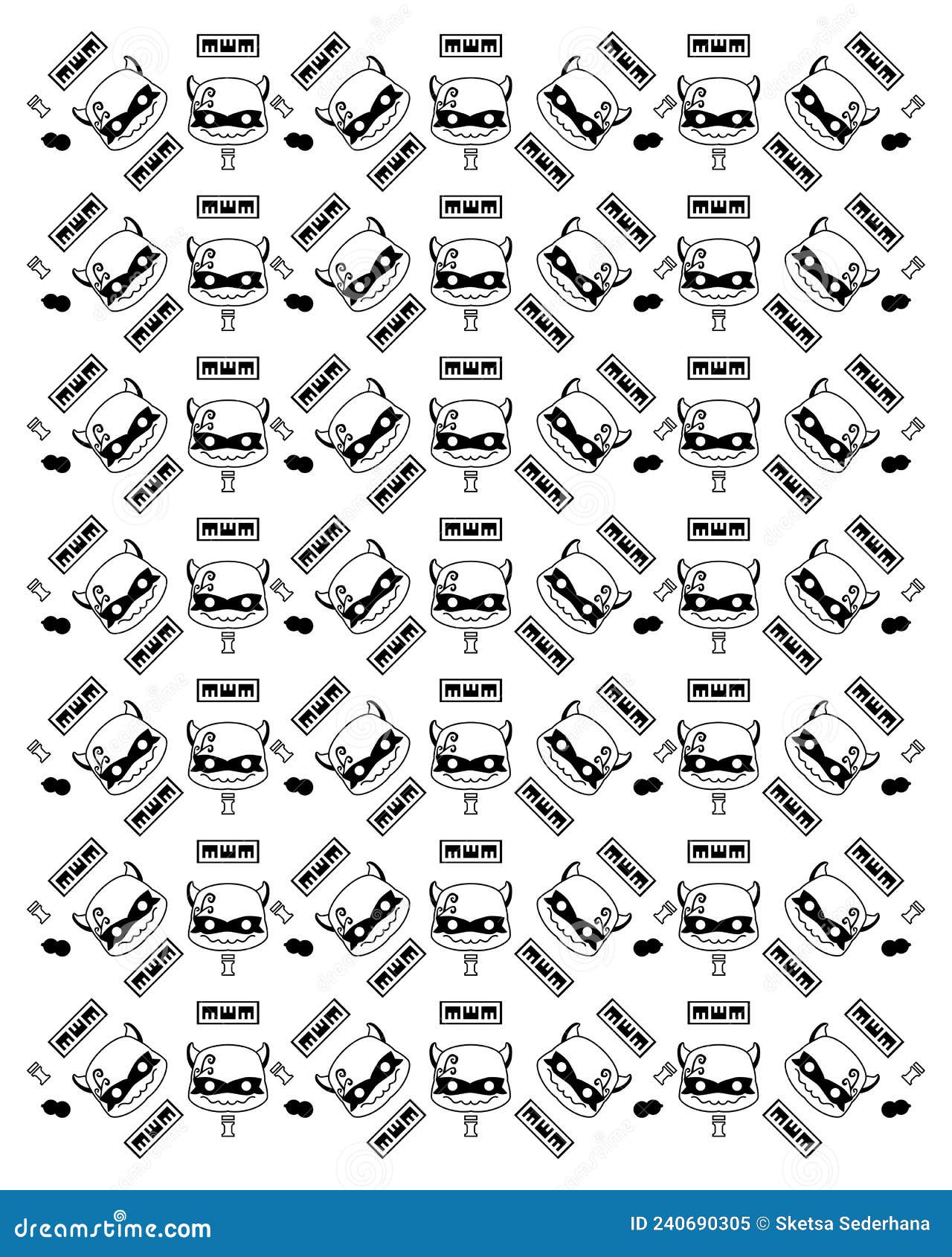 Kyubi Japanese Anime Simple Character Abstract Pattern Vector Design ...