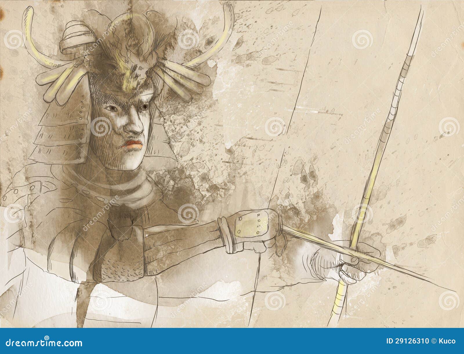 Kyudo stock illustration. Illustration of combat, perception - 29126310