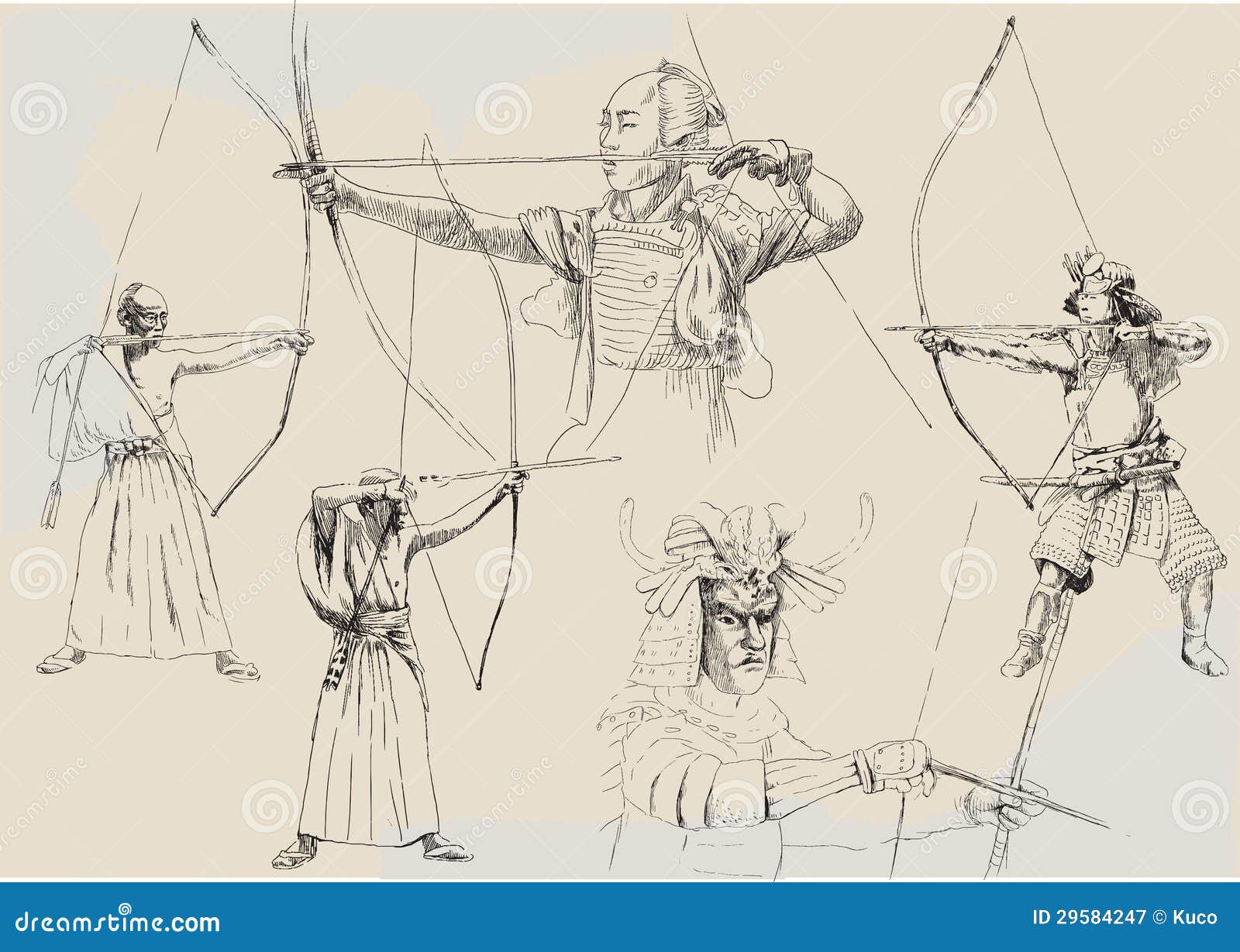 Kyudo illustration de vecteur. Illustration du archery - 29584247