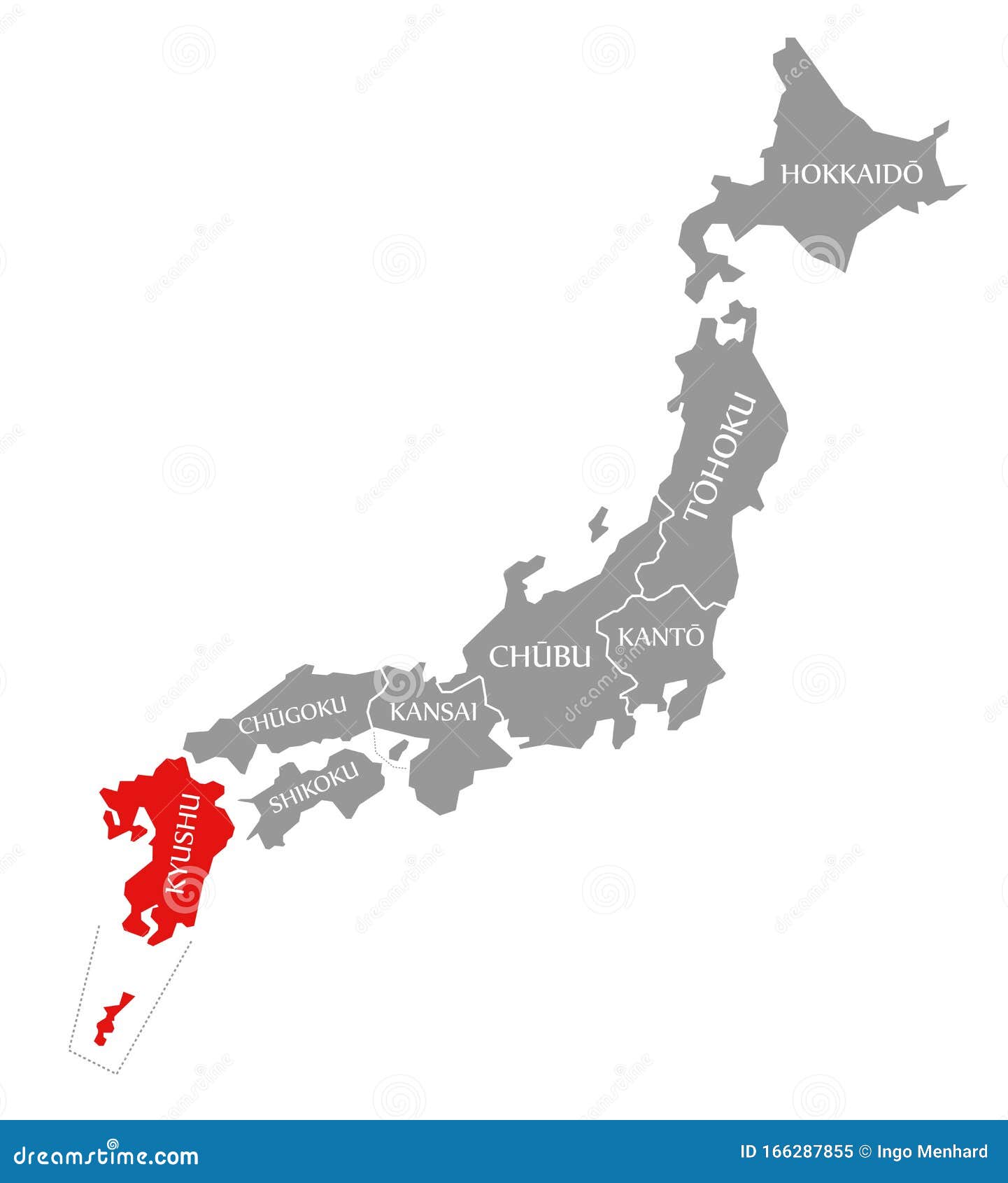 Kyushu Map. State And District Map Of Kyushu. Political Map Of Kyushu ...