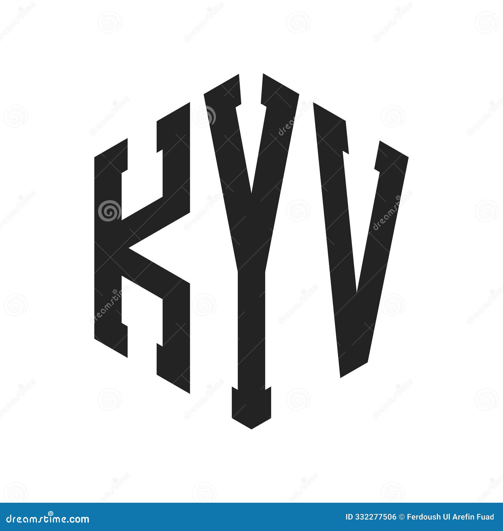 KYV Logo Design. Initial Letter KYV Monogram Logo Using Hexagon Shape ...
