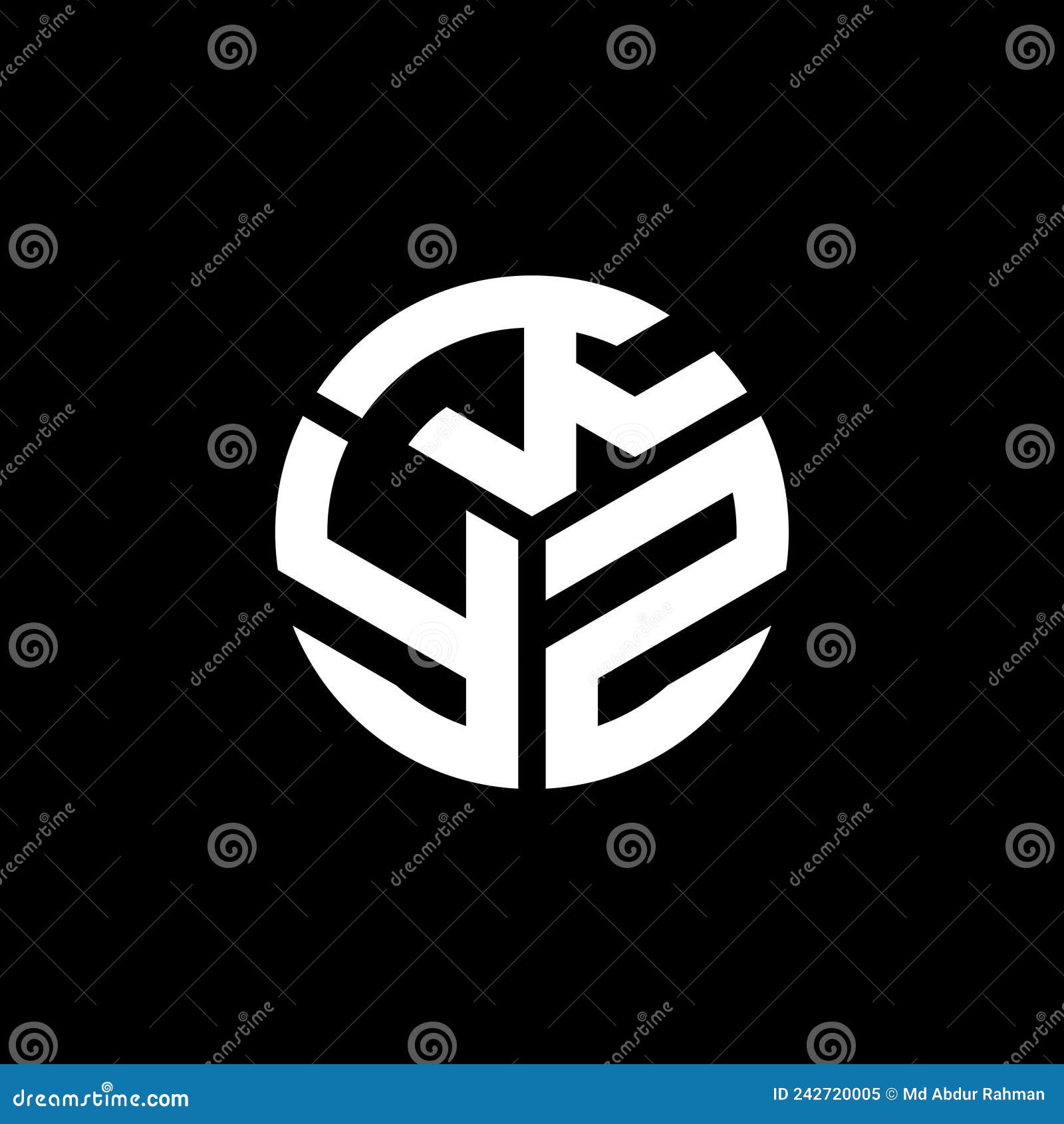 KYZ Letter Logo Design on Black Background. KYZ Creative Initials ...