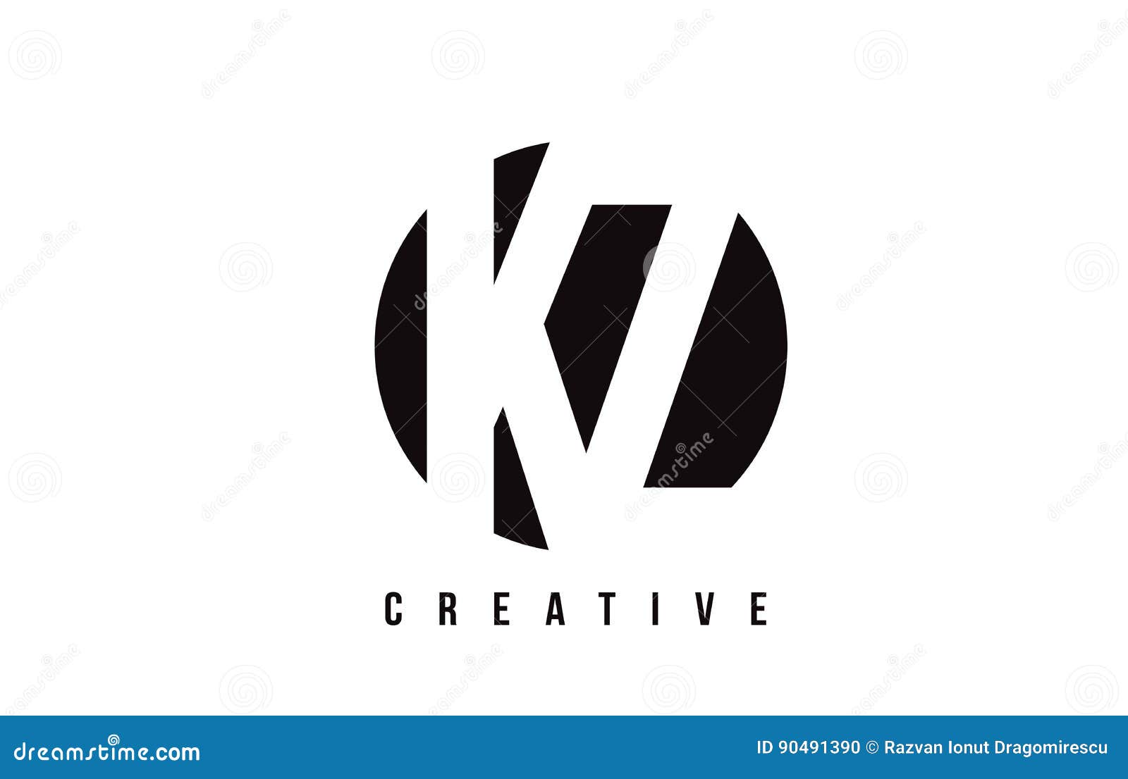 KZ K Z White Letter Logo Design with Circle Background. Stock Vector ...