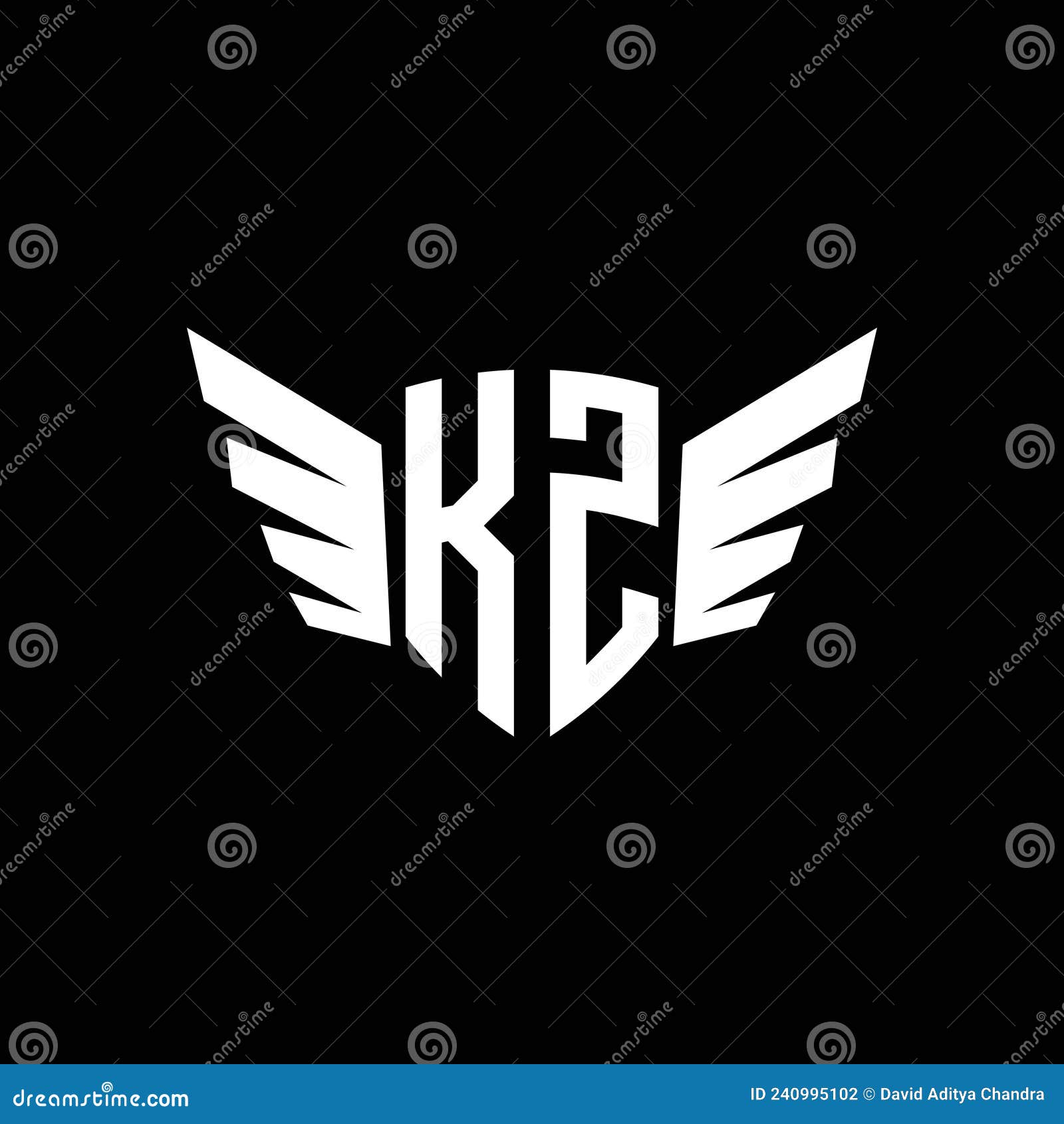 KZ Monogram Wing Shape Style Stock Vector - Illustration of alphabet ...