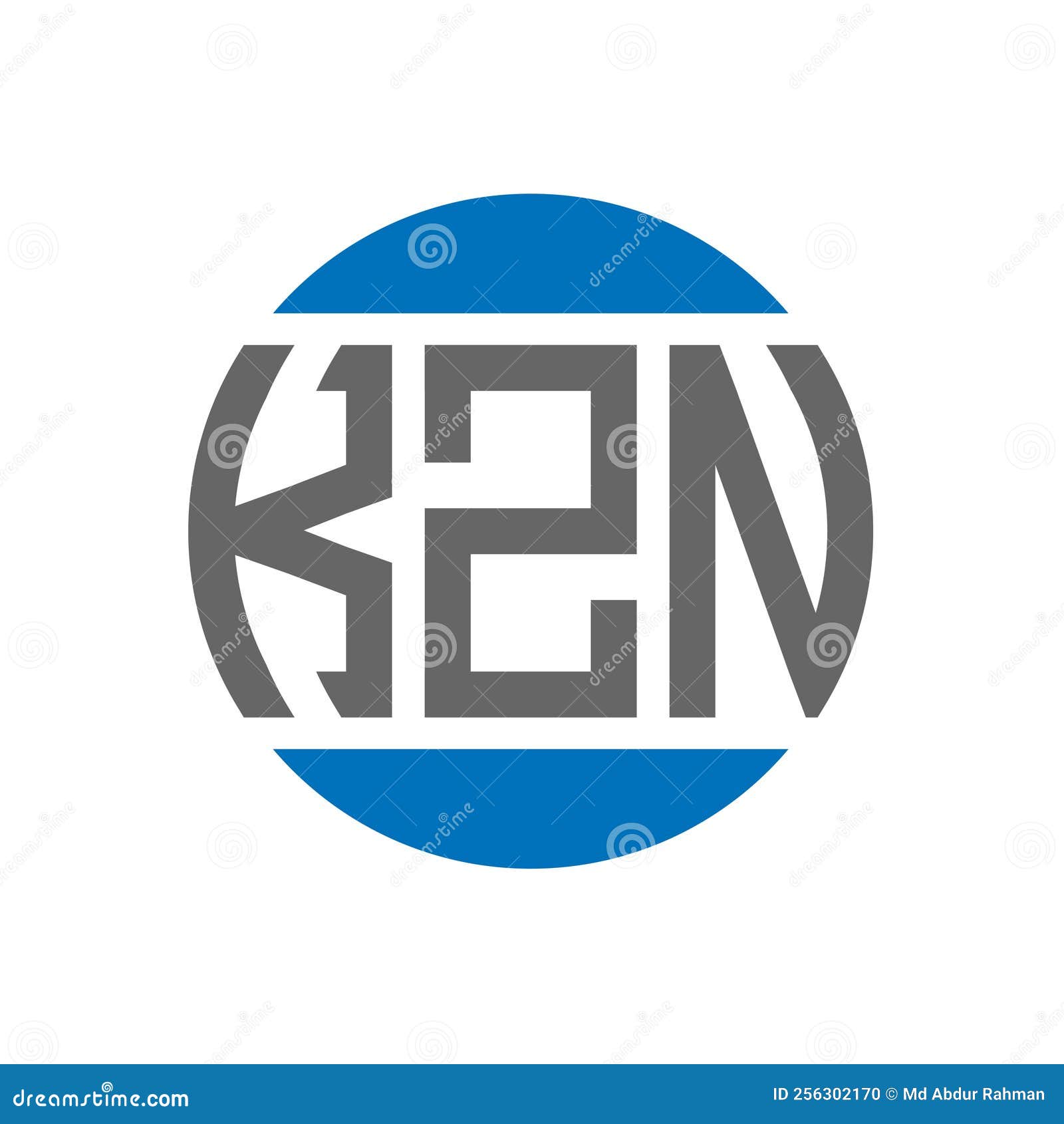 KZN Letter Logo Design on White Background. KZN Creative Initials ...