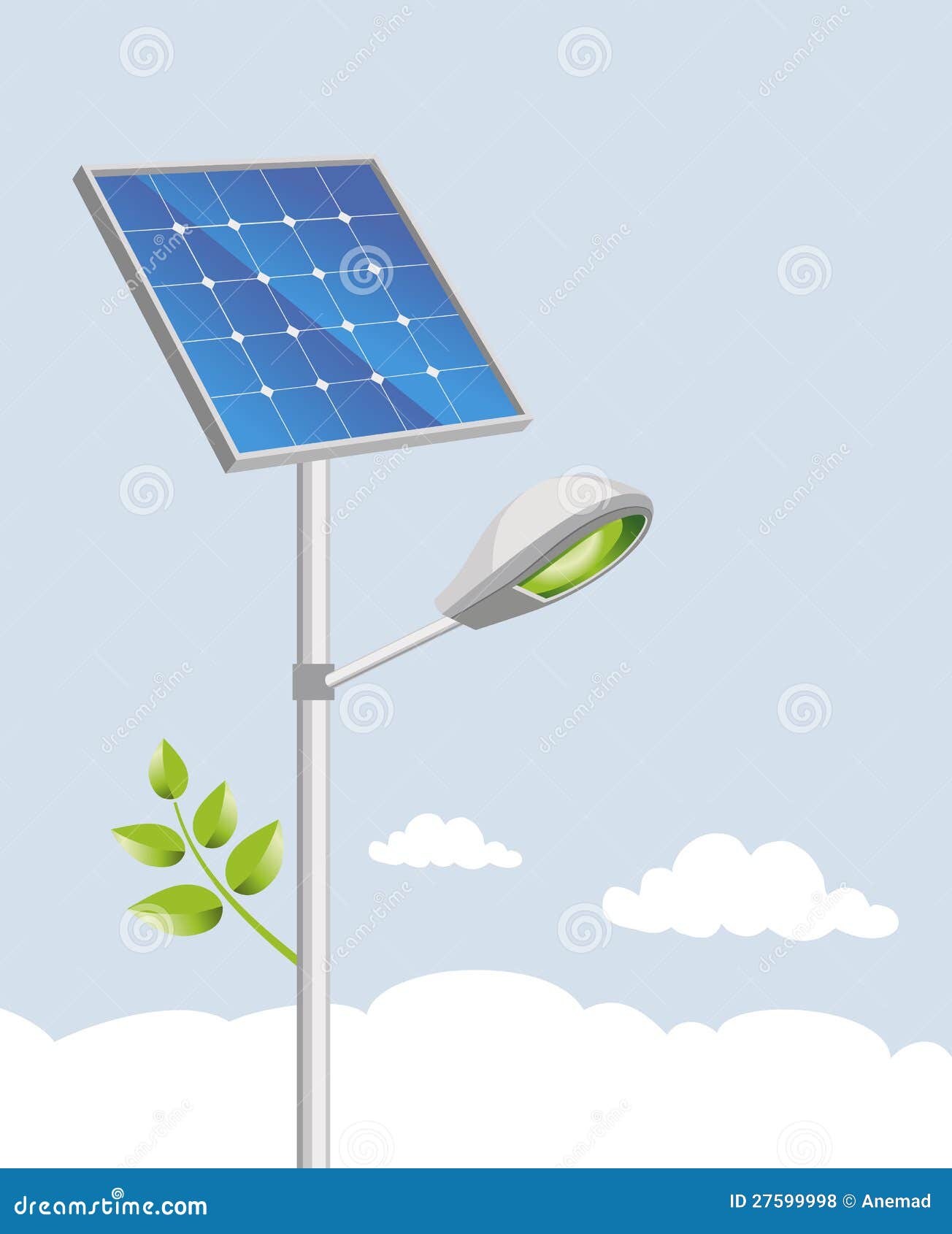 Lámpara de calle solar ilustración del vector. Ilustración de ...
