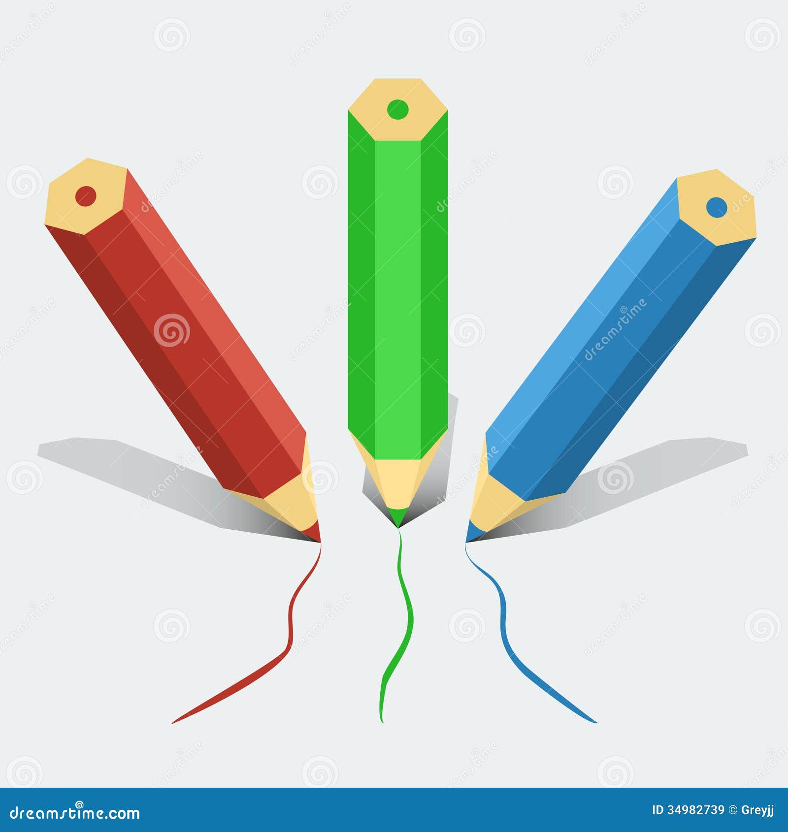 Lápis da cor do vetor ilustração do vetor. Ilustração de desenhador ...
