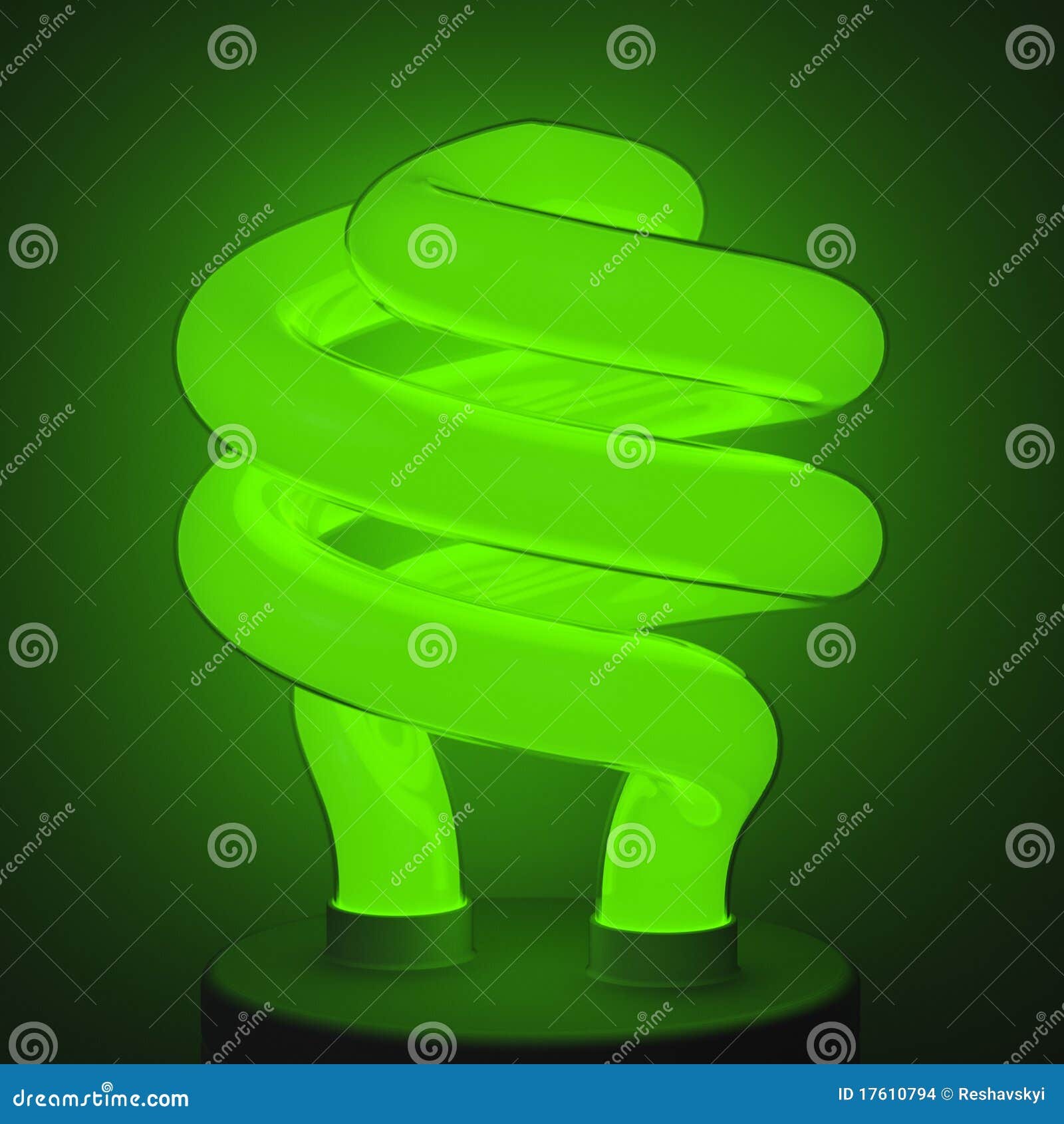 Lâmpada verde fluorescente ilustração stock. Ilustração de geração ...