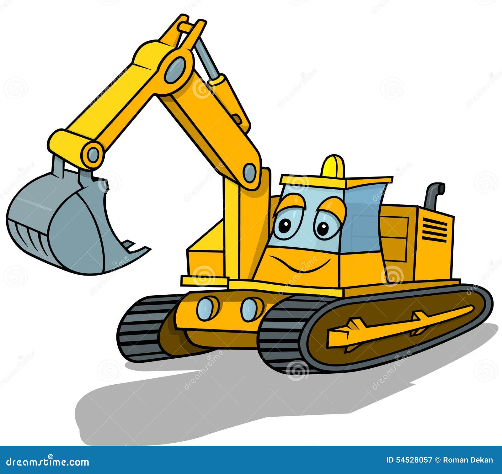 Lächelnder Bagger vektor abbildung. Illustration von graben - 54528057
