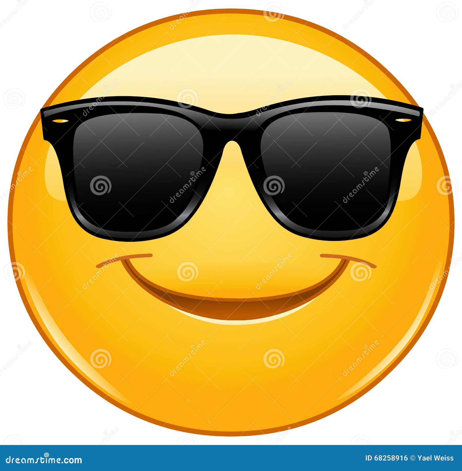Lächelnder Emoticon Mit Sonnenbrille Vektor Abbildung - Illustration ...