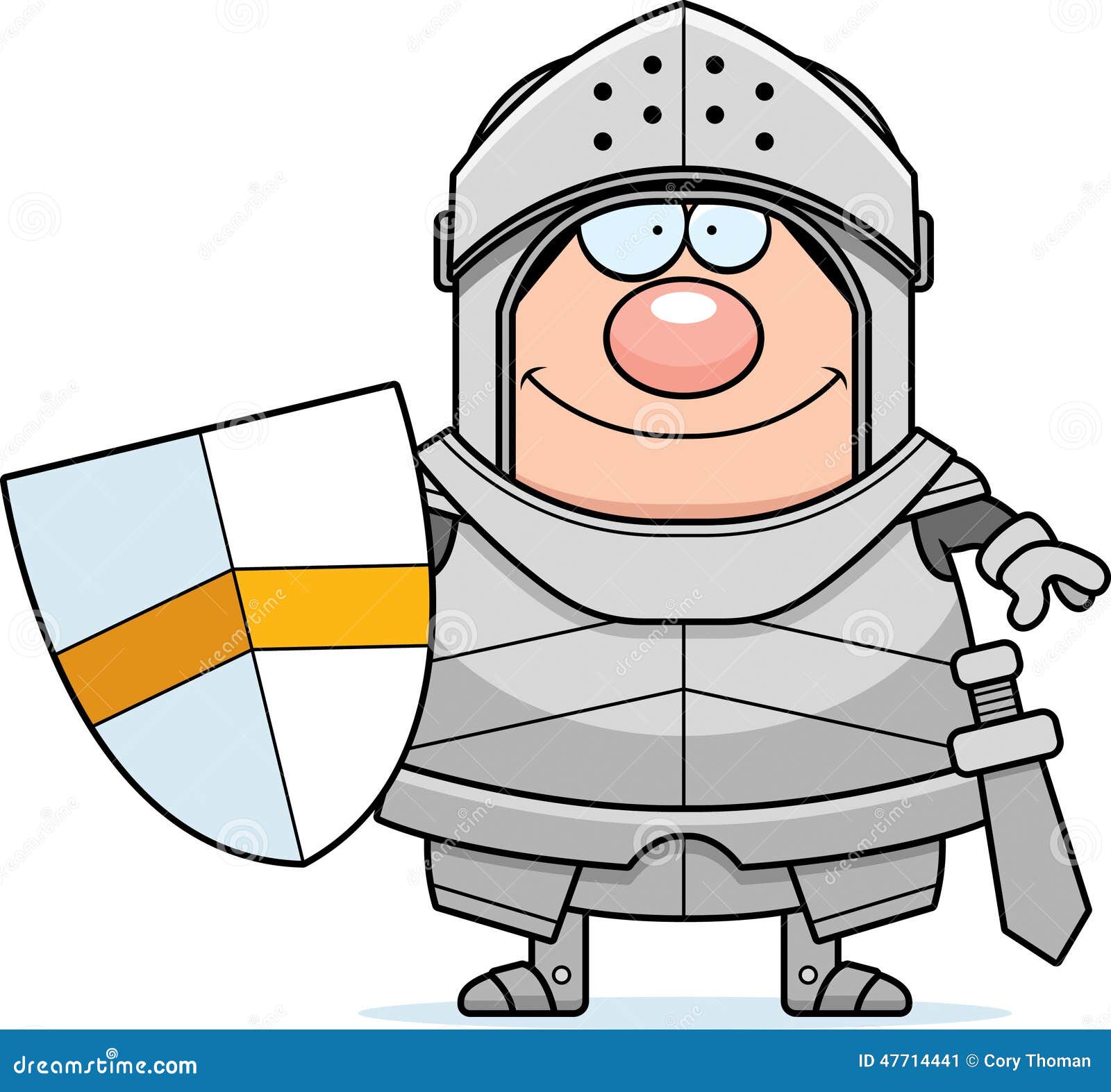 Lächelnder Karikatur-Ritter Vektor Abbildung - Illustration von clips ...