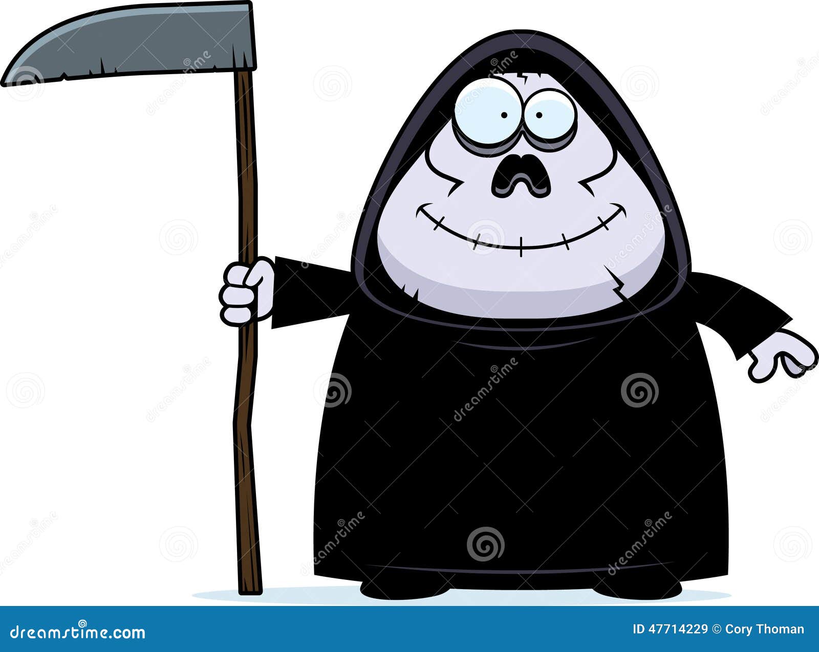 Lächelnder Karikatur-Sensenmann Vektor Abbildung - Illustration von ...