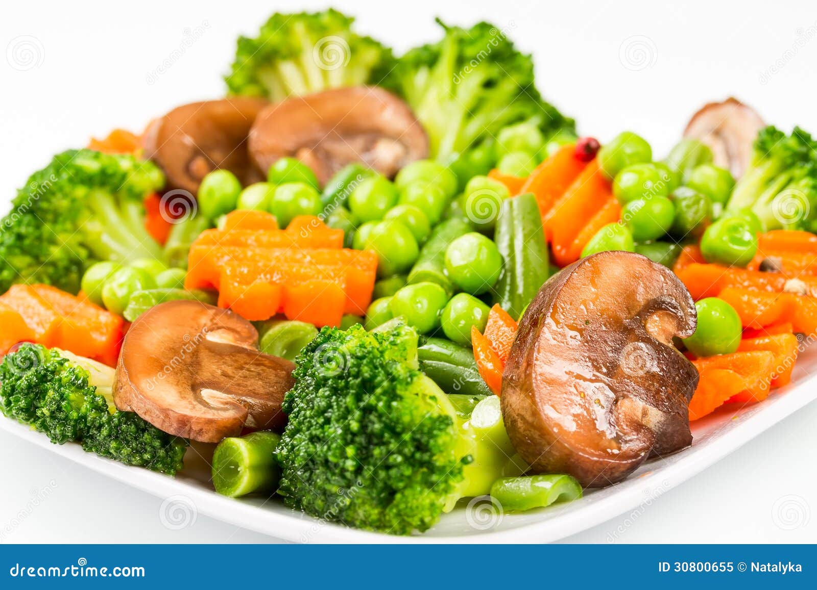 Légumes cuits à la vapeur image stock. Image du haricots - 30800655
