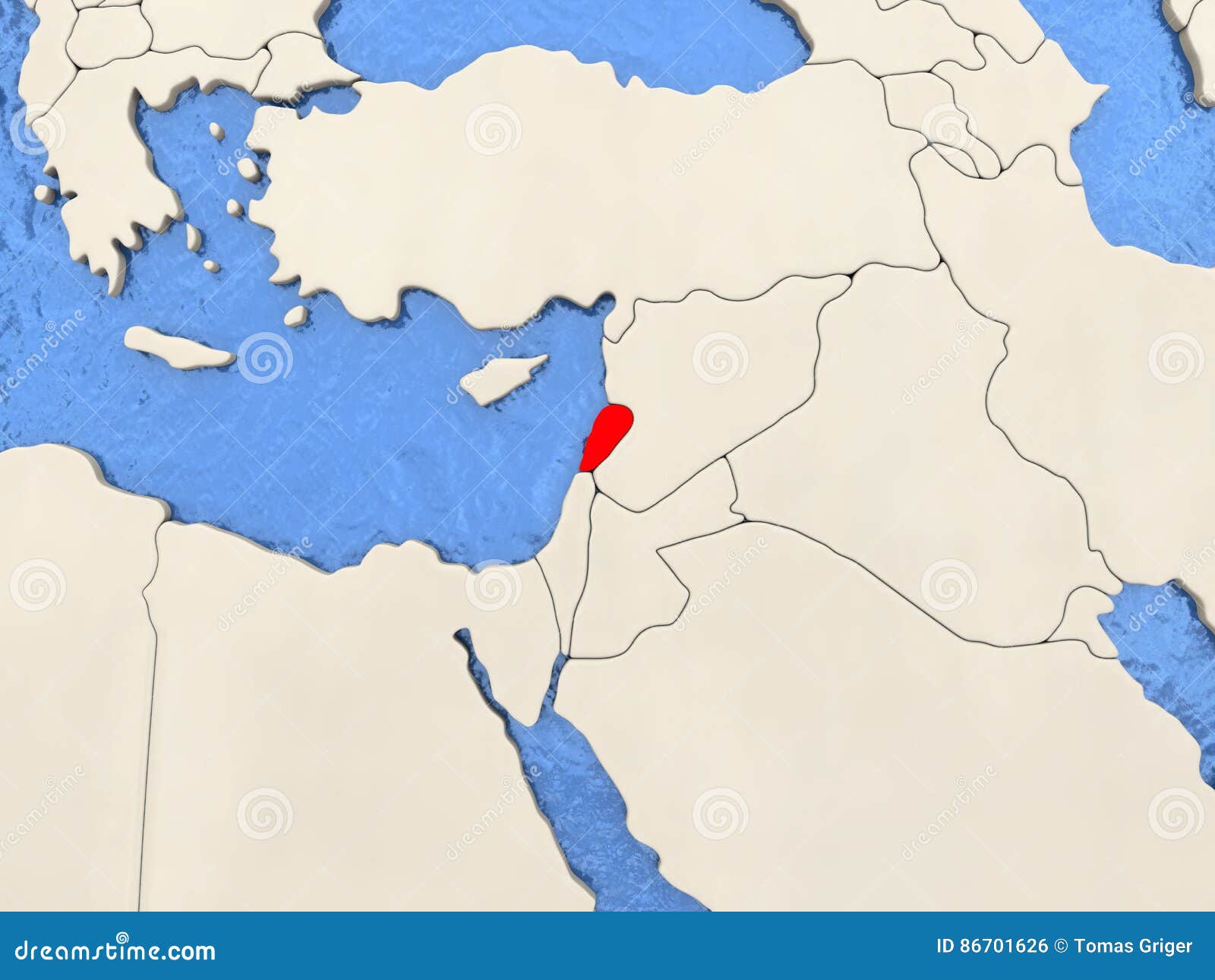 Líbano no mapa ilustração stock. Ilustração de internacional - 86701626