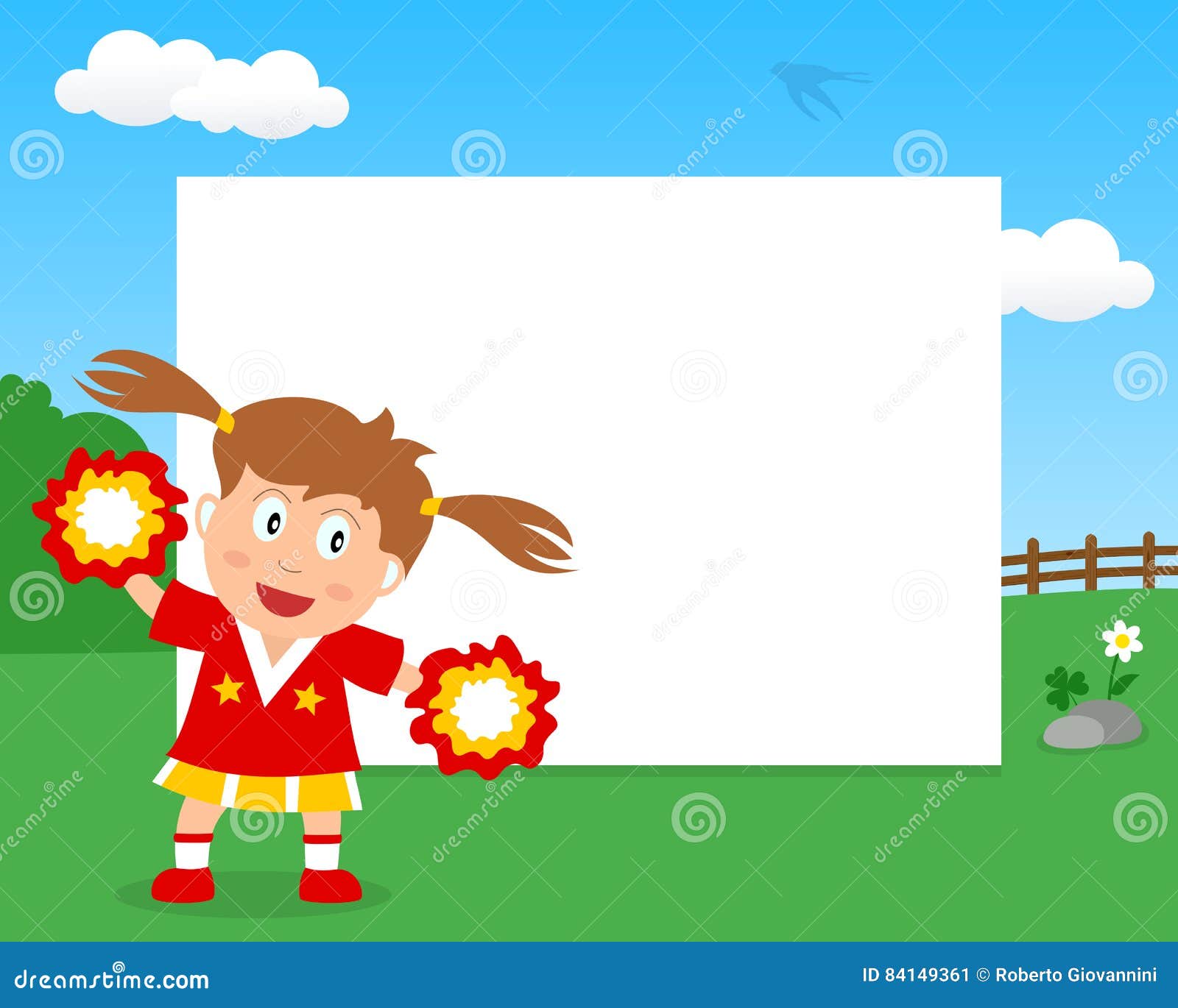 Líder Da Claque No Quadro Horizontal Do Parque Ilustração do Vetor ...