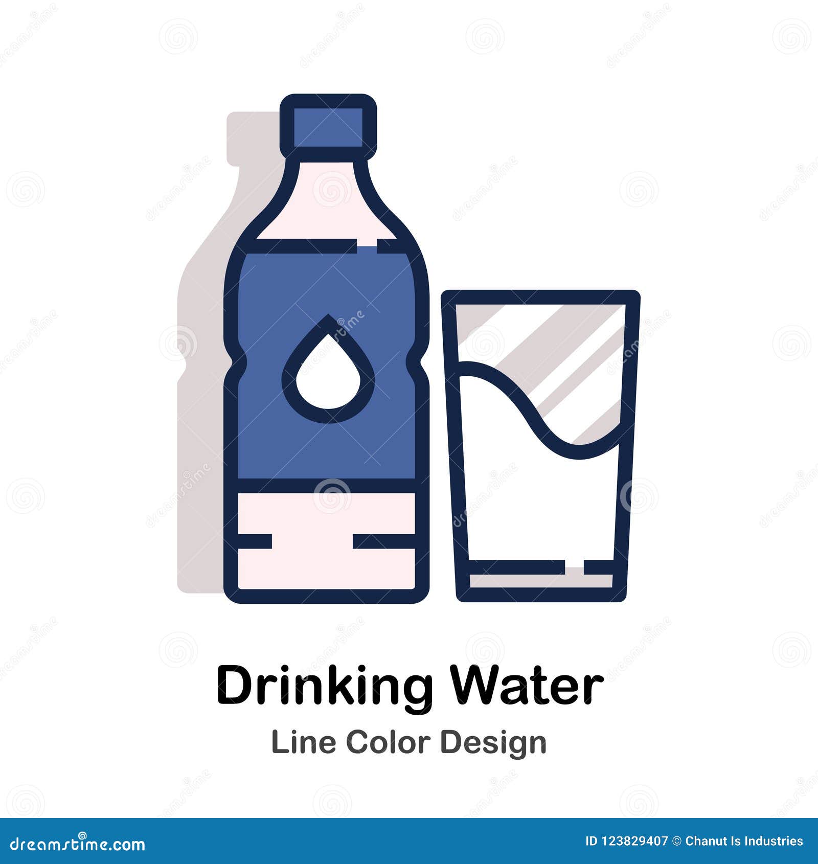 Línea Color Del Agua Potable Ilustración del Vector - Ilustración de ...