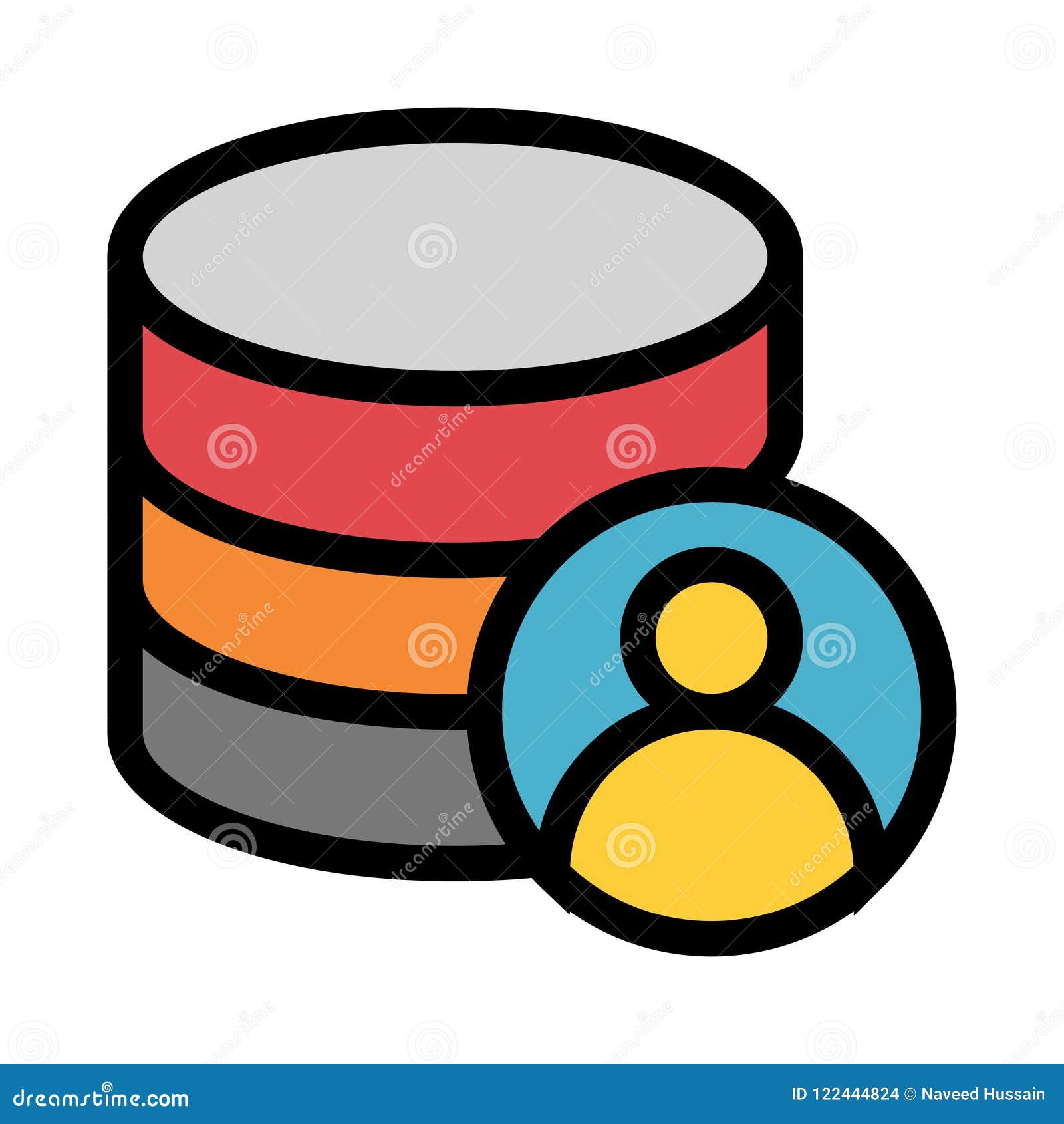 Línea De Color De La Cuenta De La Base De Datos Icono Stock de ...
