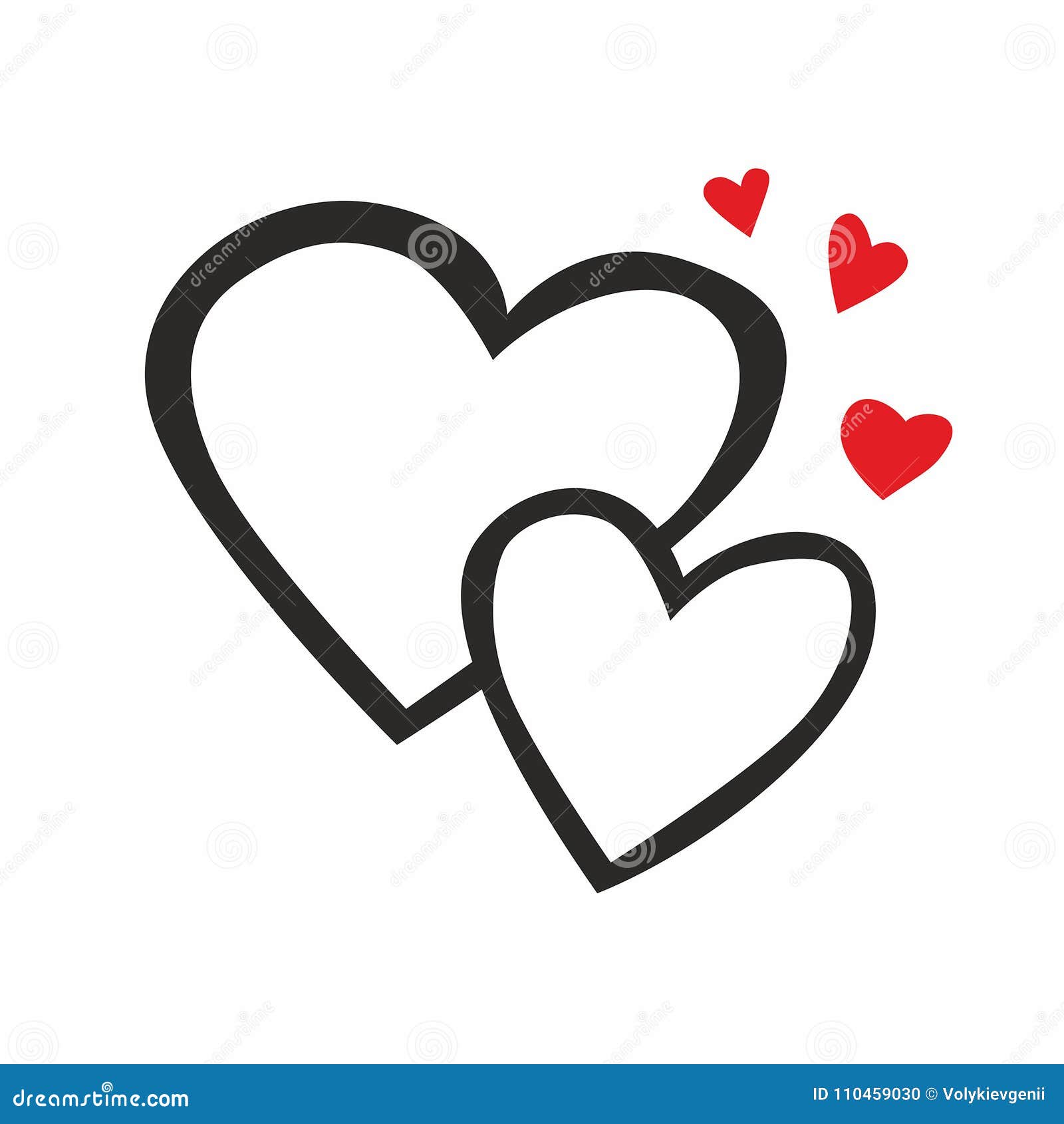 Línea De Dos Corazones Icono Ilustración del Vector - Ilustración de ...