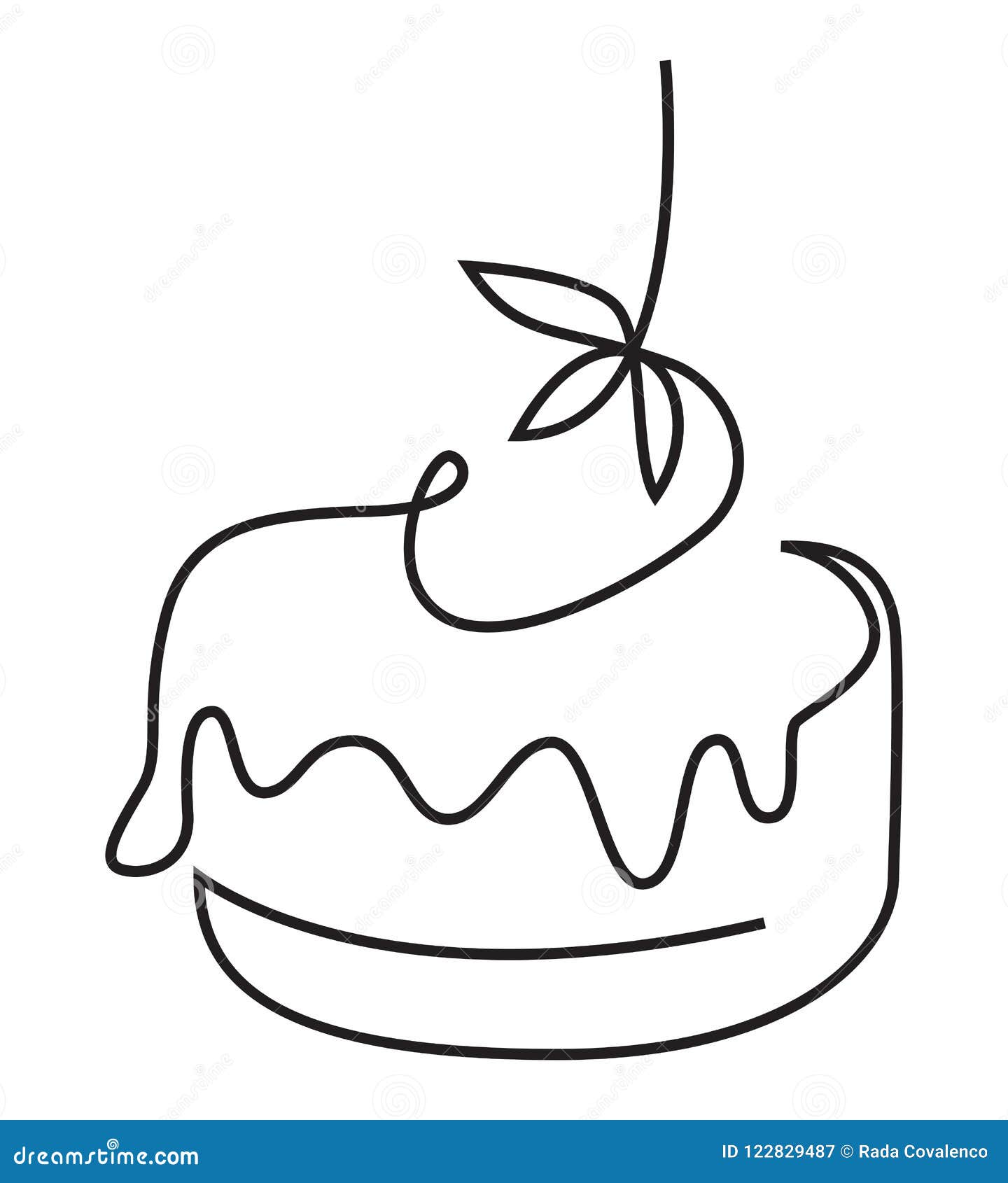 Línea de la torta una ilustración del vector. Ilustración de concepto ...