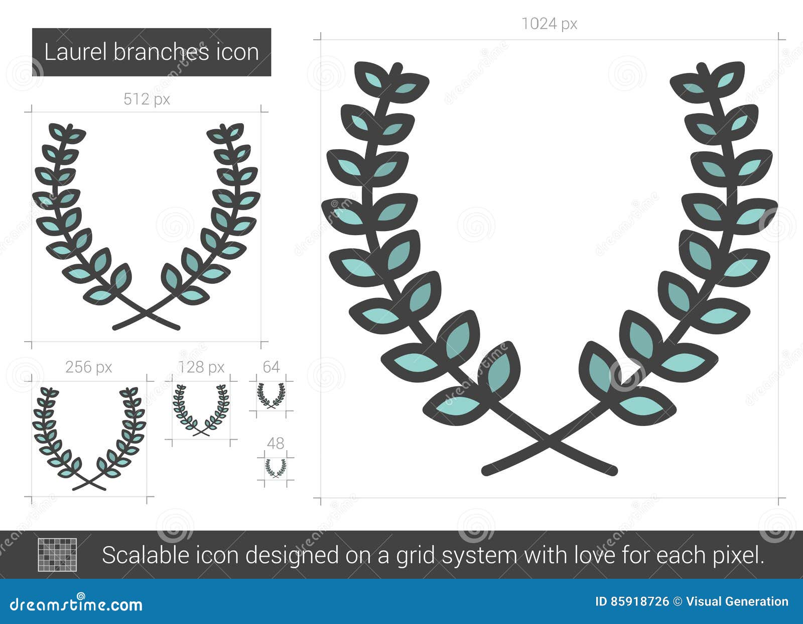Línea De Ramas Del Laurel Icono Ilustración del Vector - Ilustración de ...